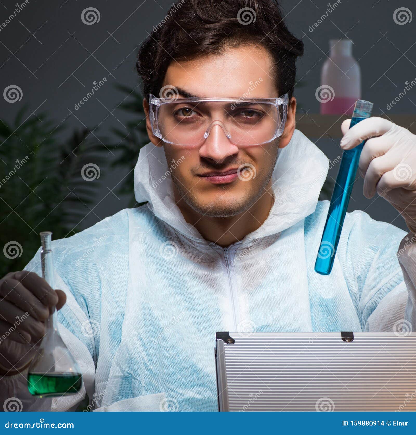 Forensic Investigator Working in Lab Looking for Evidence Stock Photo ...
