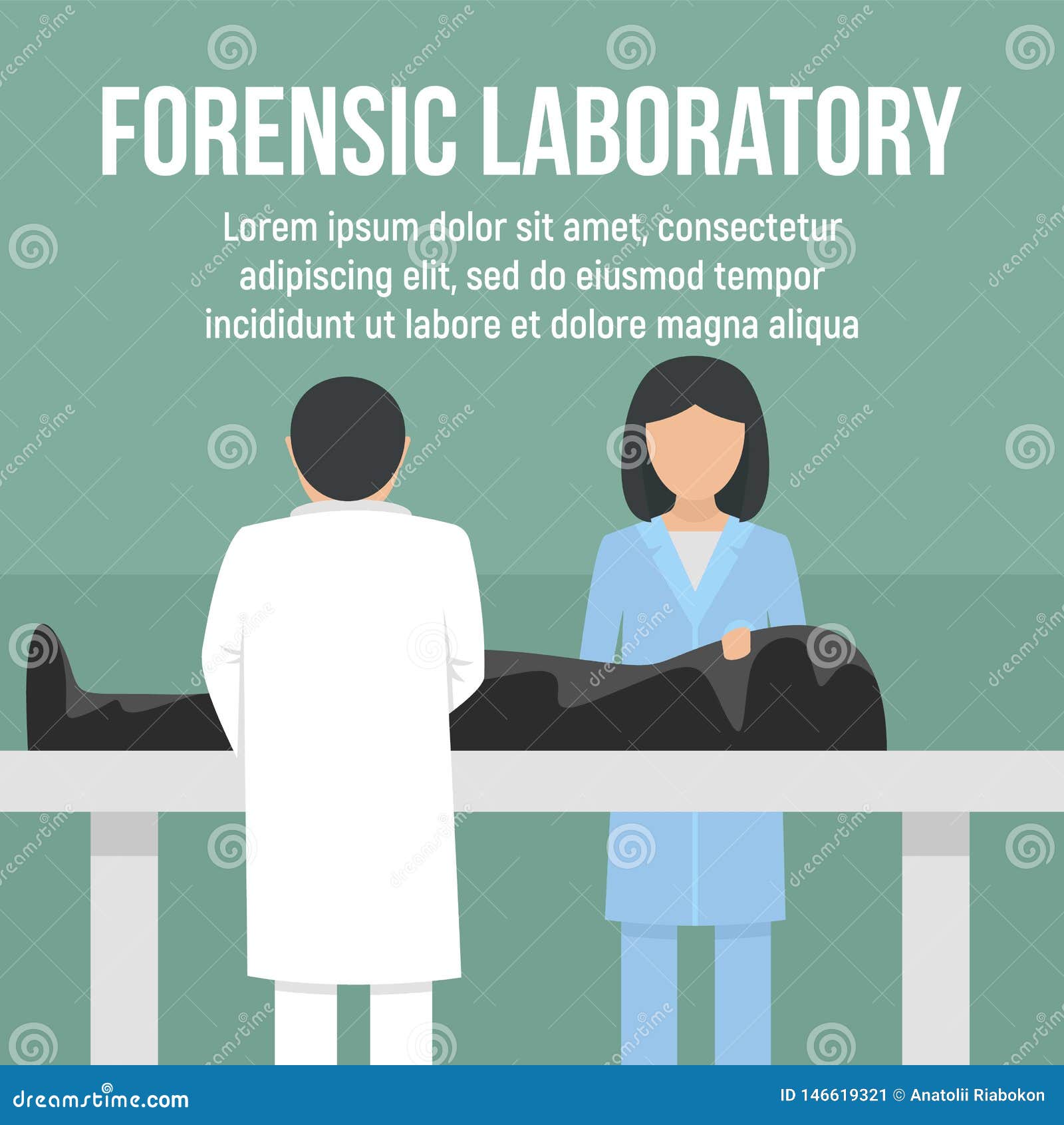Forensic Laboratory. Flat Illustration Cartoon Vector | CartoonDealer ...