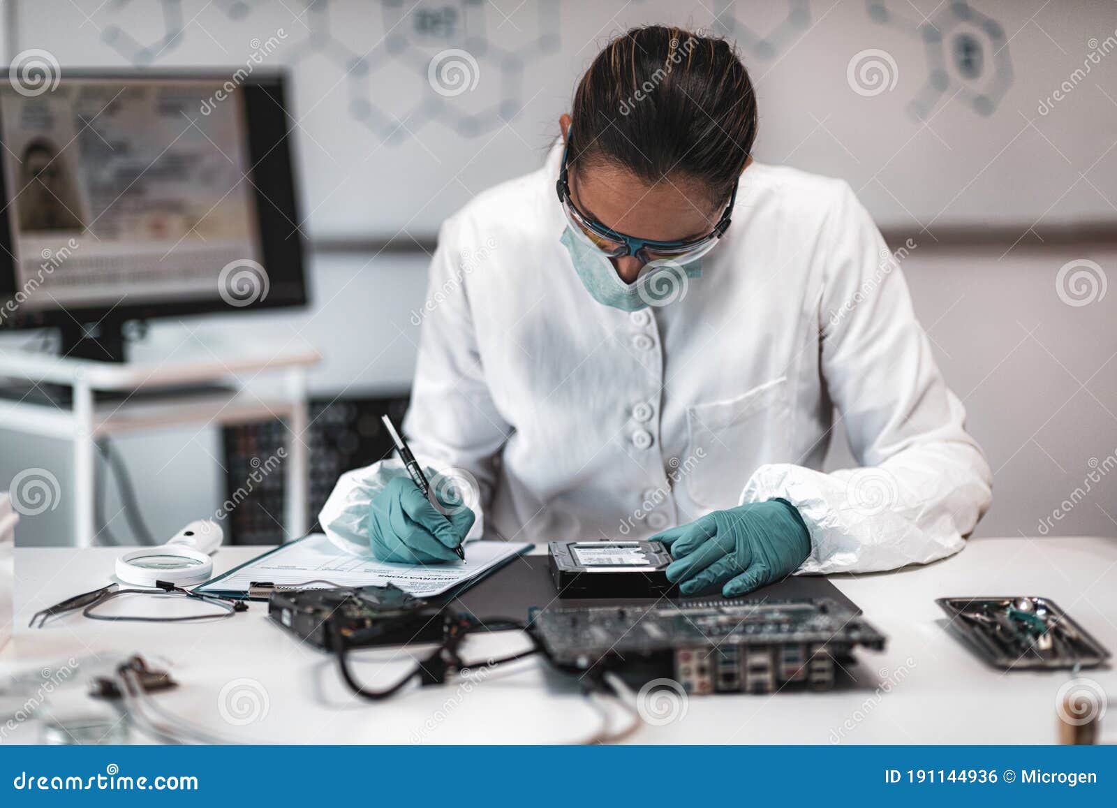 Forensic Science Crime Laboratory Stock Photo - Image of person, drive ...