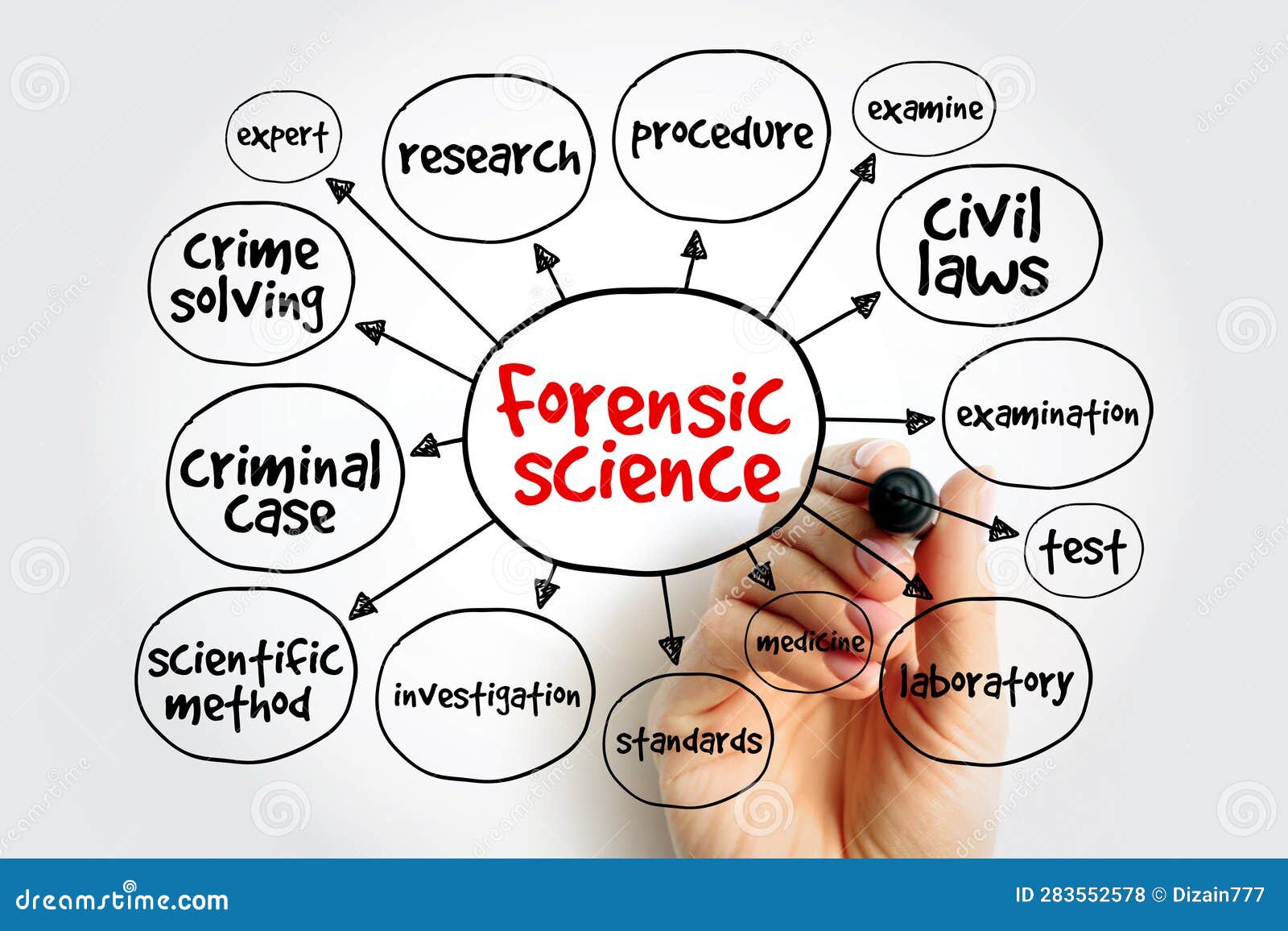 Forensic Science Mind Map, Concept for Presentations and Reports Stock ...