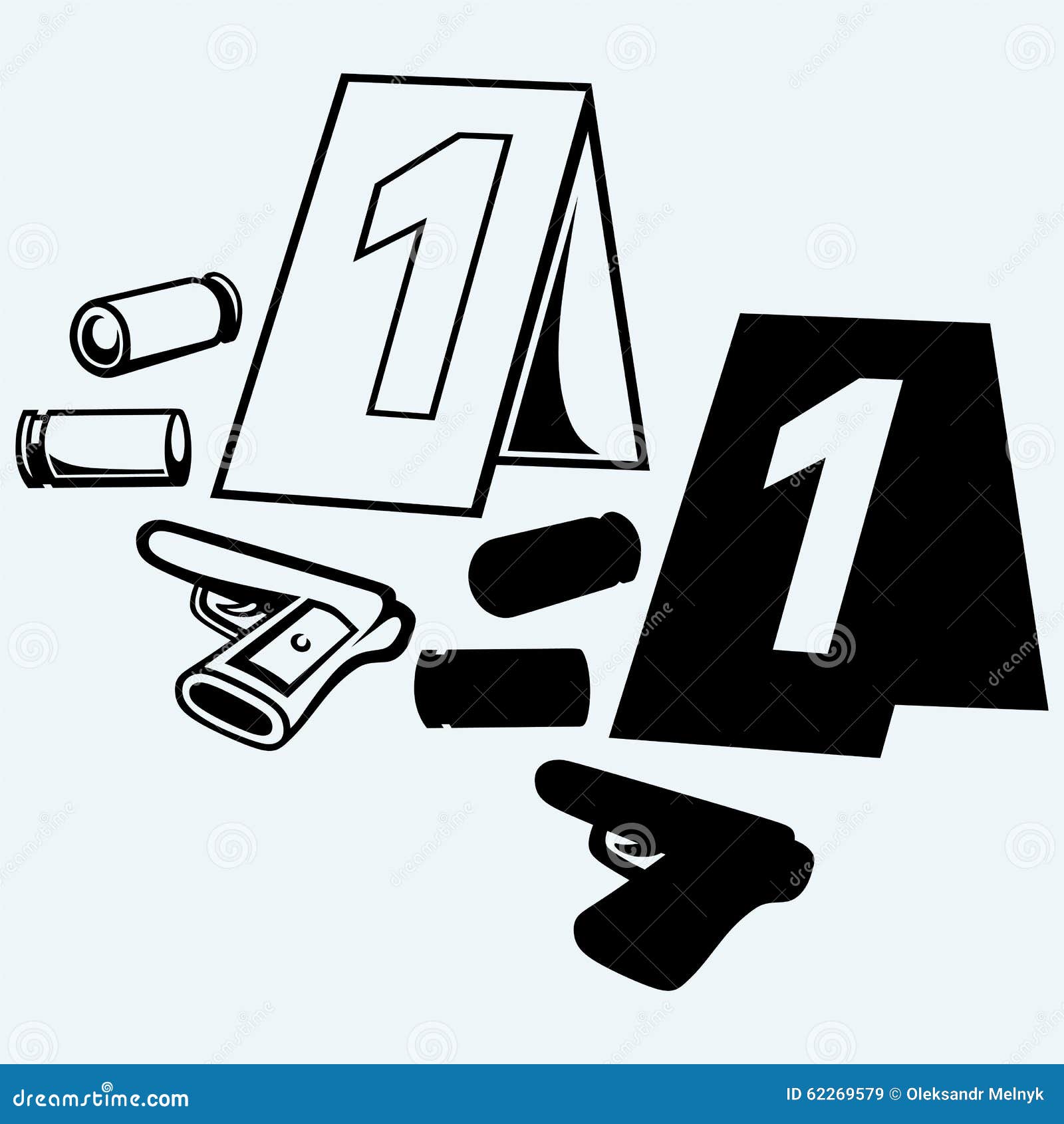Forensic Science. Place Of Shooting Stock Vector - Image: 62269579