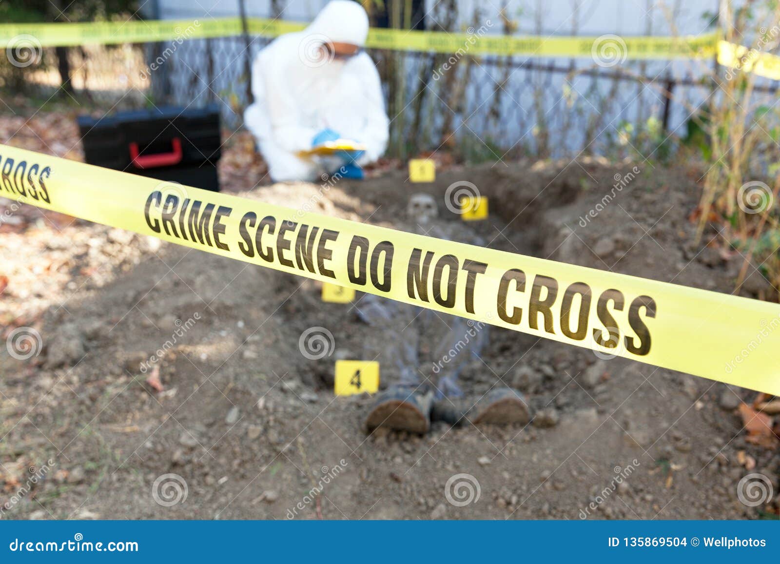 Crime scene investigation stock photo. Image of evidence - 135869504