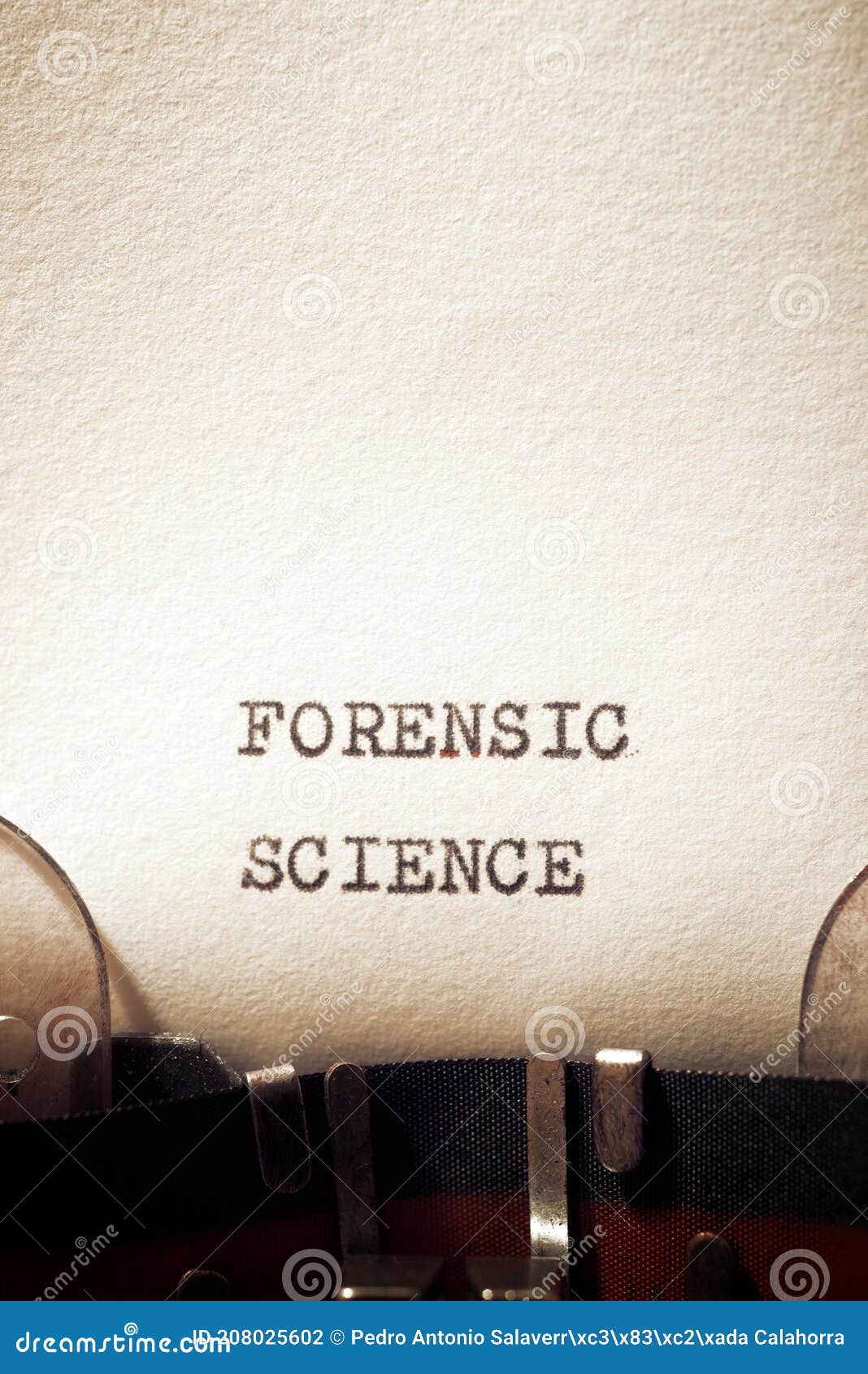Forensic science text stock photo. Image of evidence - 208025602