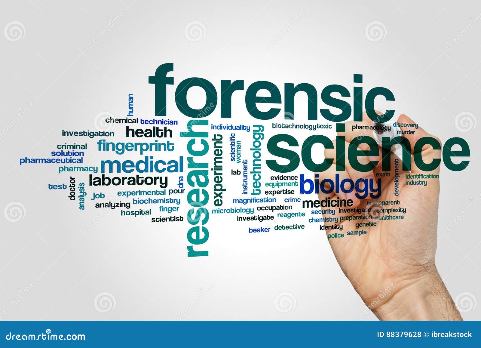 Forensic Science Word Cloud Stock Photo - Image of health, chemical ...