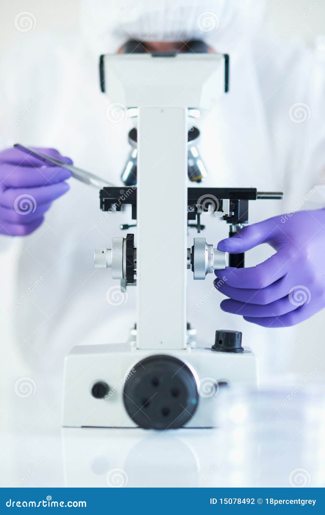 Forensic Scientist with Microscope Stock Photo - Image of officer ...