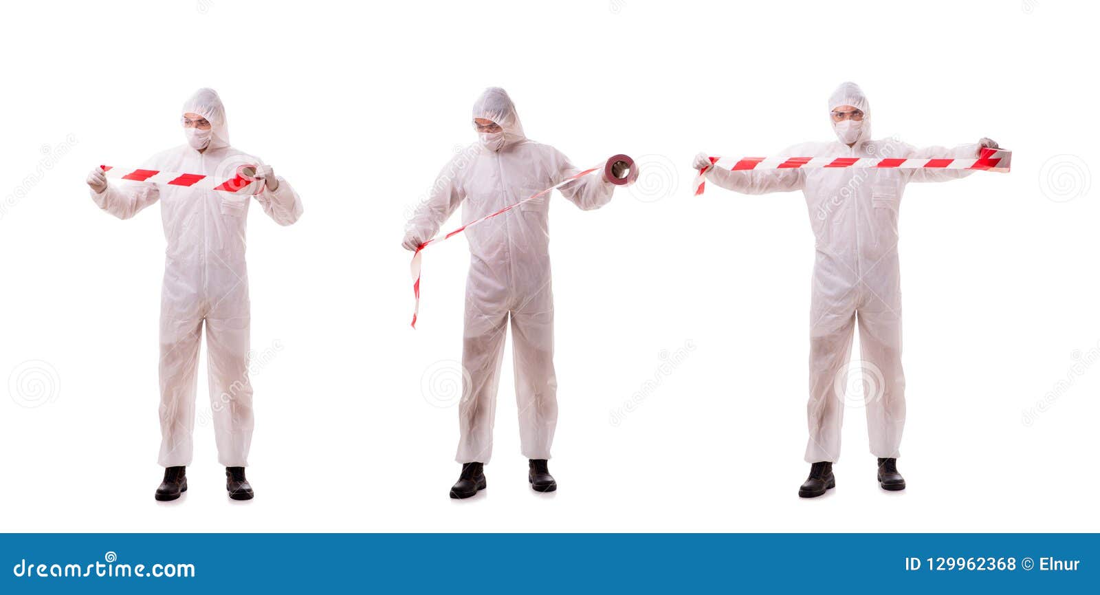 The Forensic Specialist in Protective Suit Isolated on White Stock ...