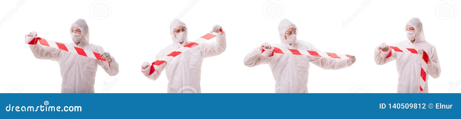 The Forensic Specialist in Protective Suit Isolated on White Stock ...