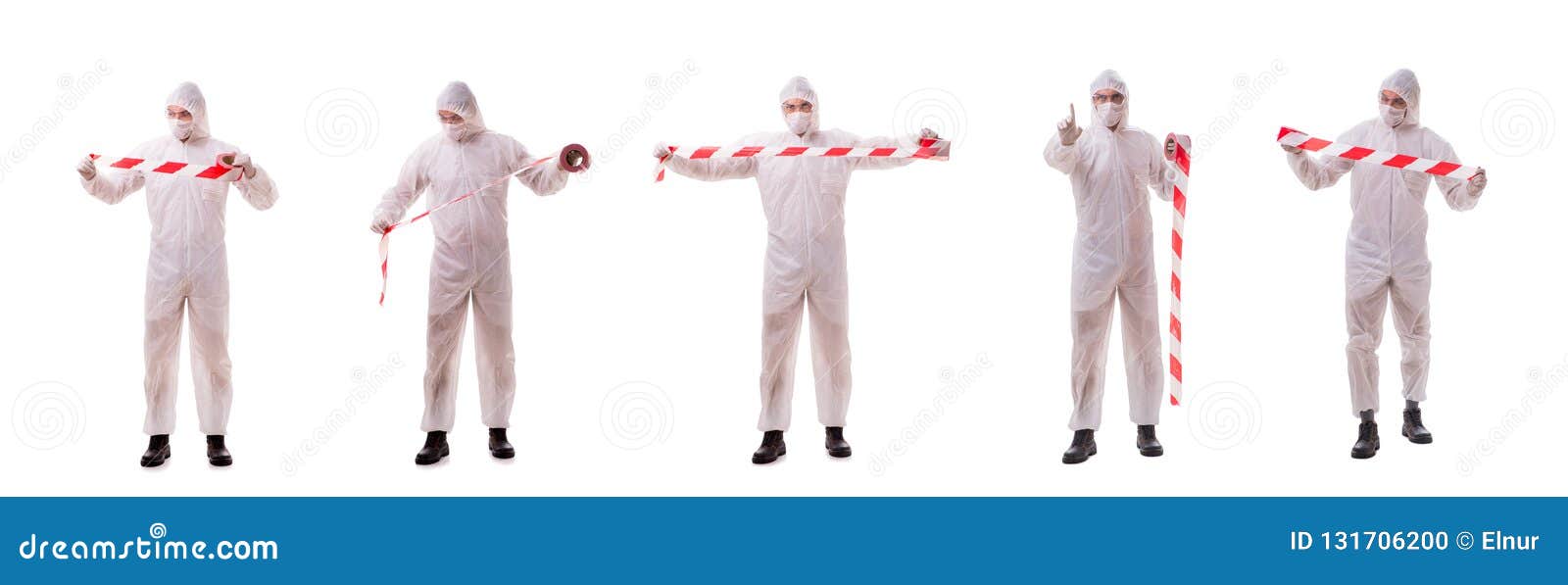 The Forensic Specialist in Protective Suit Isolated on White Stock ...