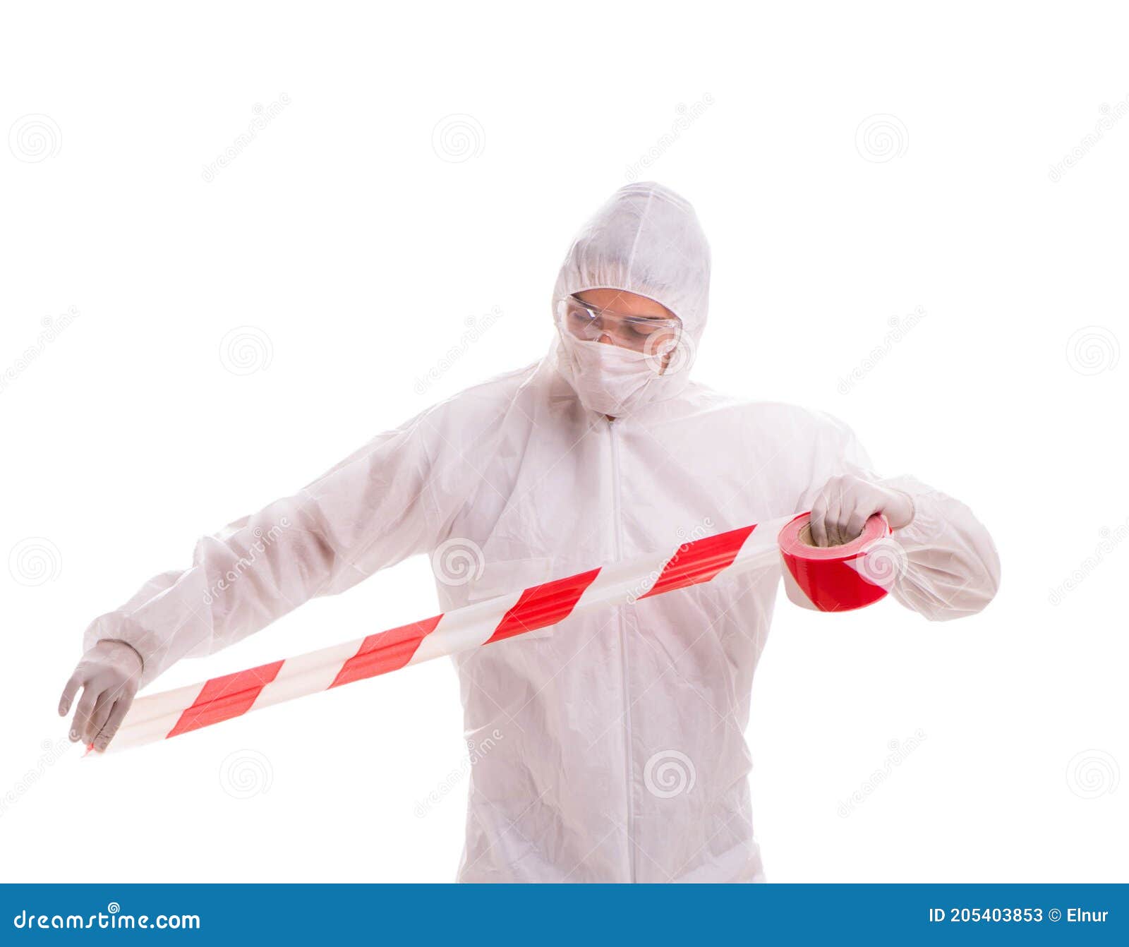 Forensic Specialist in Protective Suit Isolated on White Stock Image ...