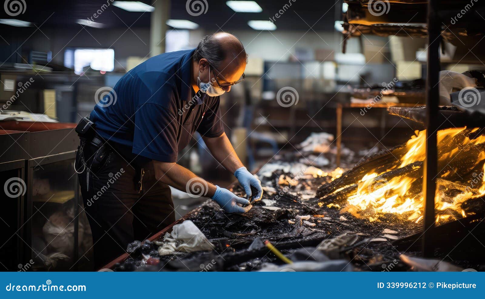 Forensics Fire Investigation Stock Illustration - Illustration of tools ...