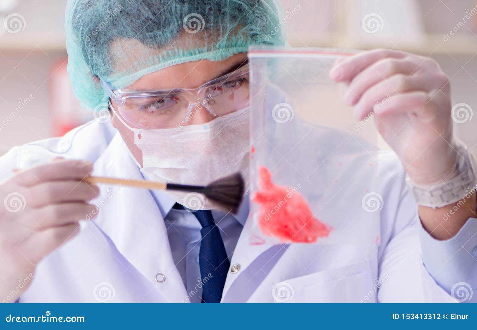 Forensics Investigator Working in Lab on Crime Evidence Stock Photo ...