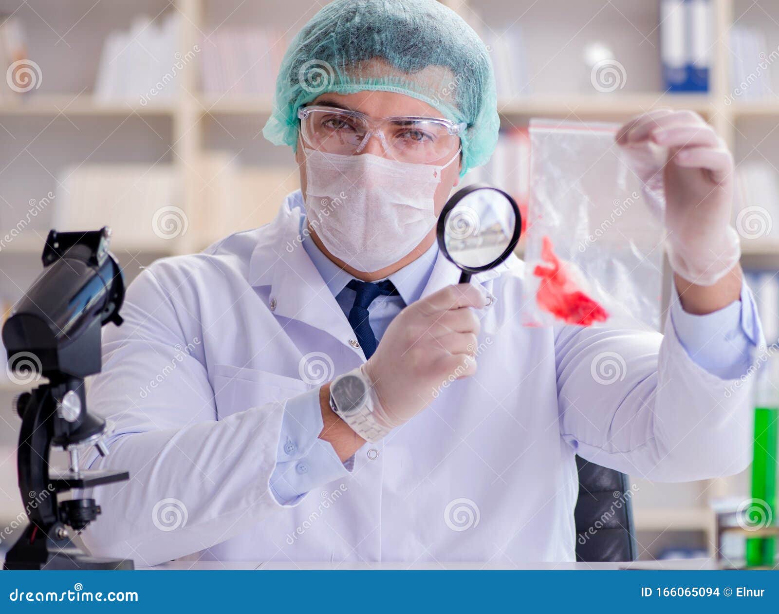 Forensics Investigator Working in Lab on Crime Evidence Stock Photo ...