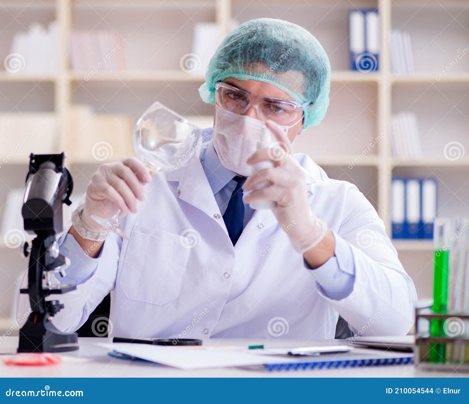 Forensics Investigator Working in Lab on Crime Evidence Stock Photo ...
