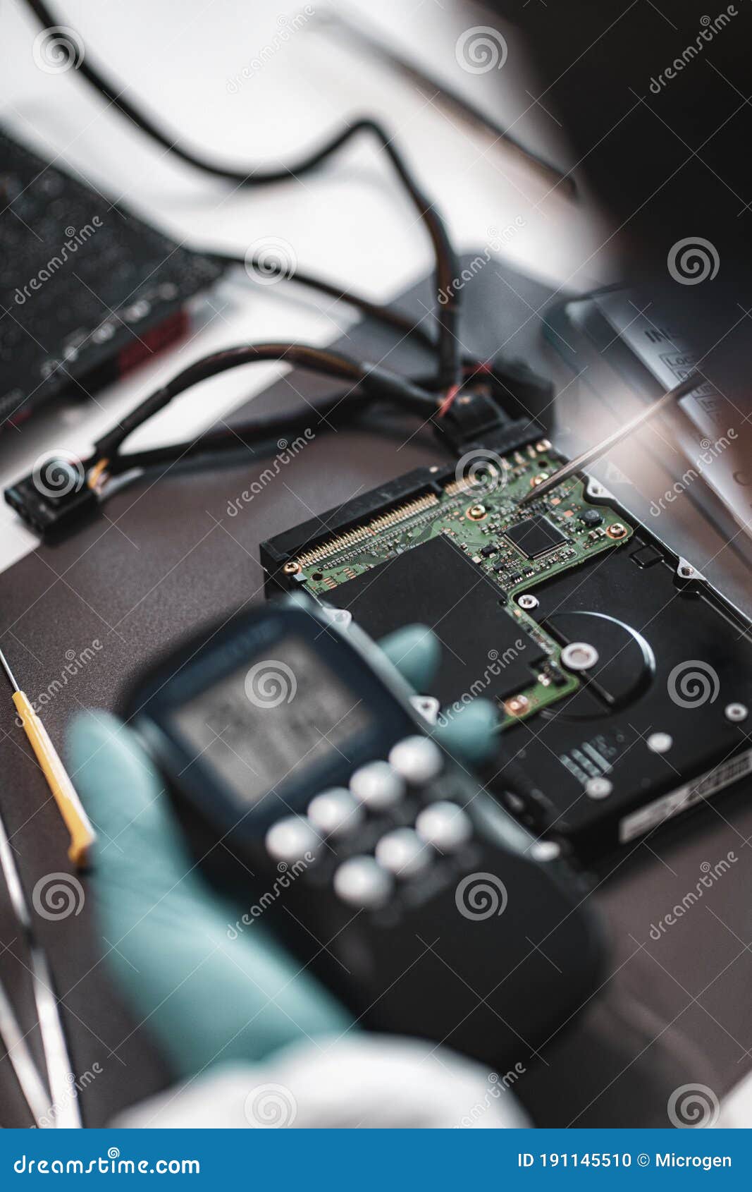 Forensics. Police Expert Examining Evidence Stock Photo - Image of coat ...