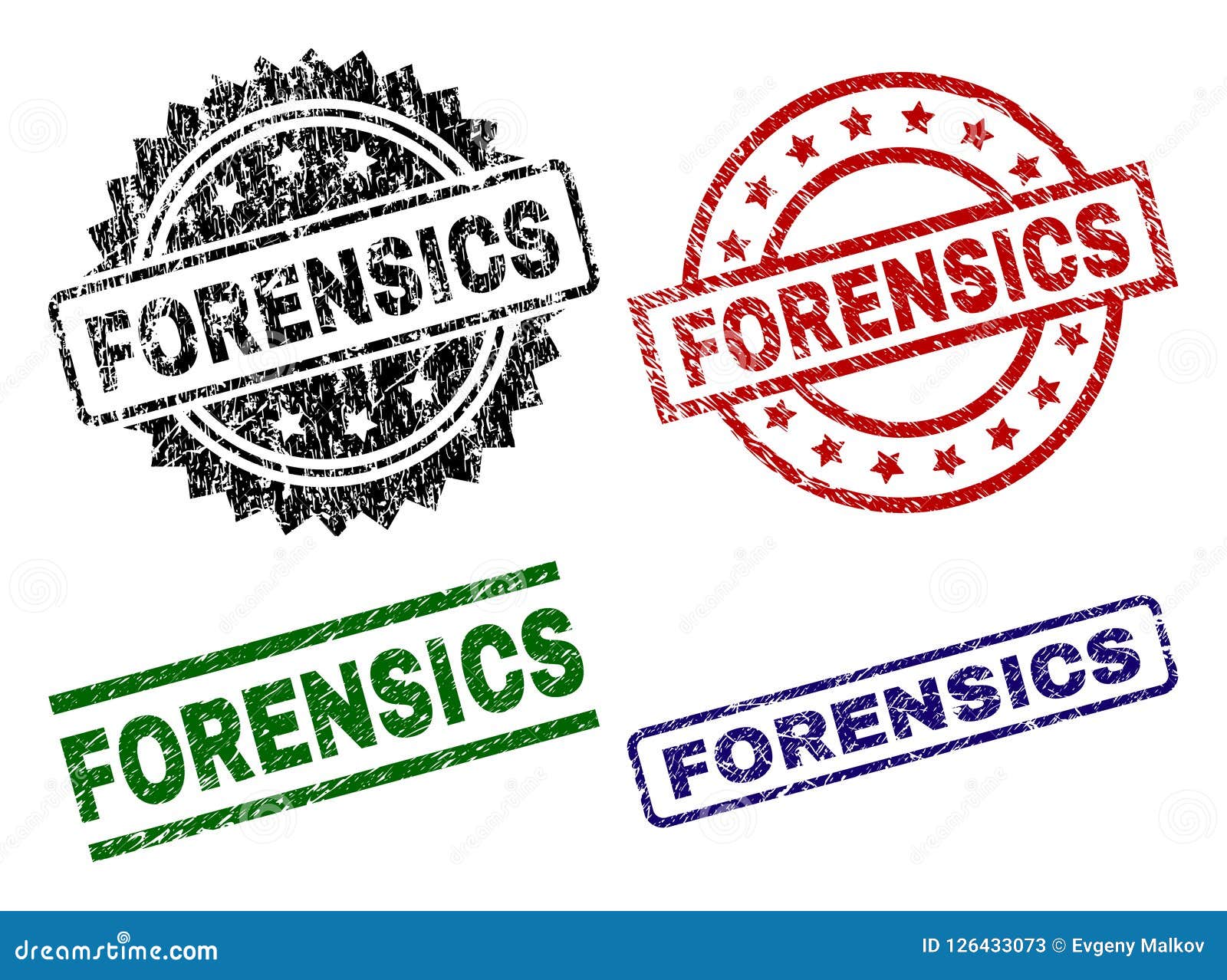 Scratched Textured FORENSICS Seal Stamps Stock Vector - Illustration of ...