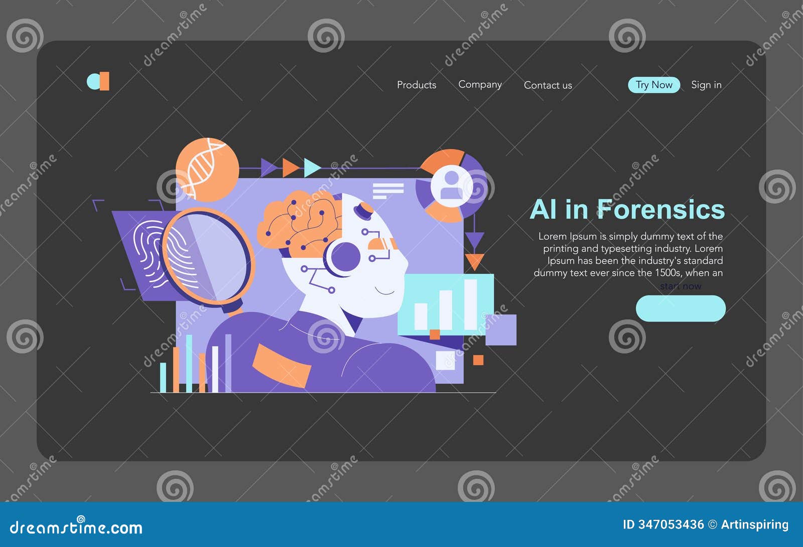 Forensics Technologys. Flat Vector Illustration Stock Illustration ...