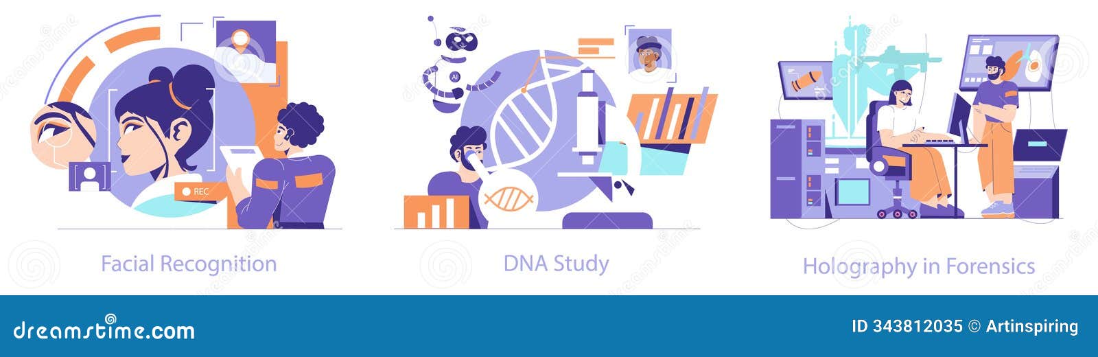 Forensics Technologys. Flat Vector Illustration | CartoonDealer.com ...