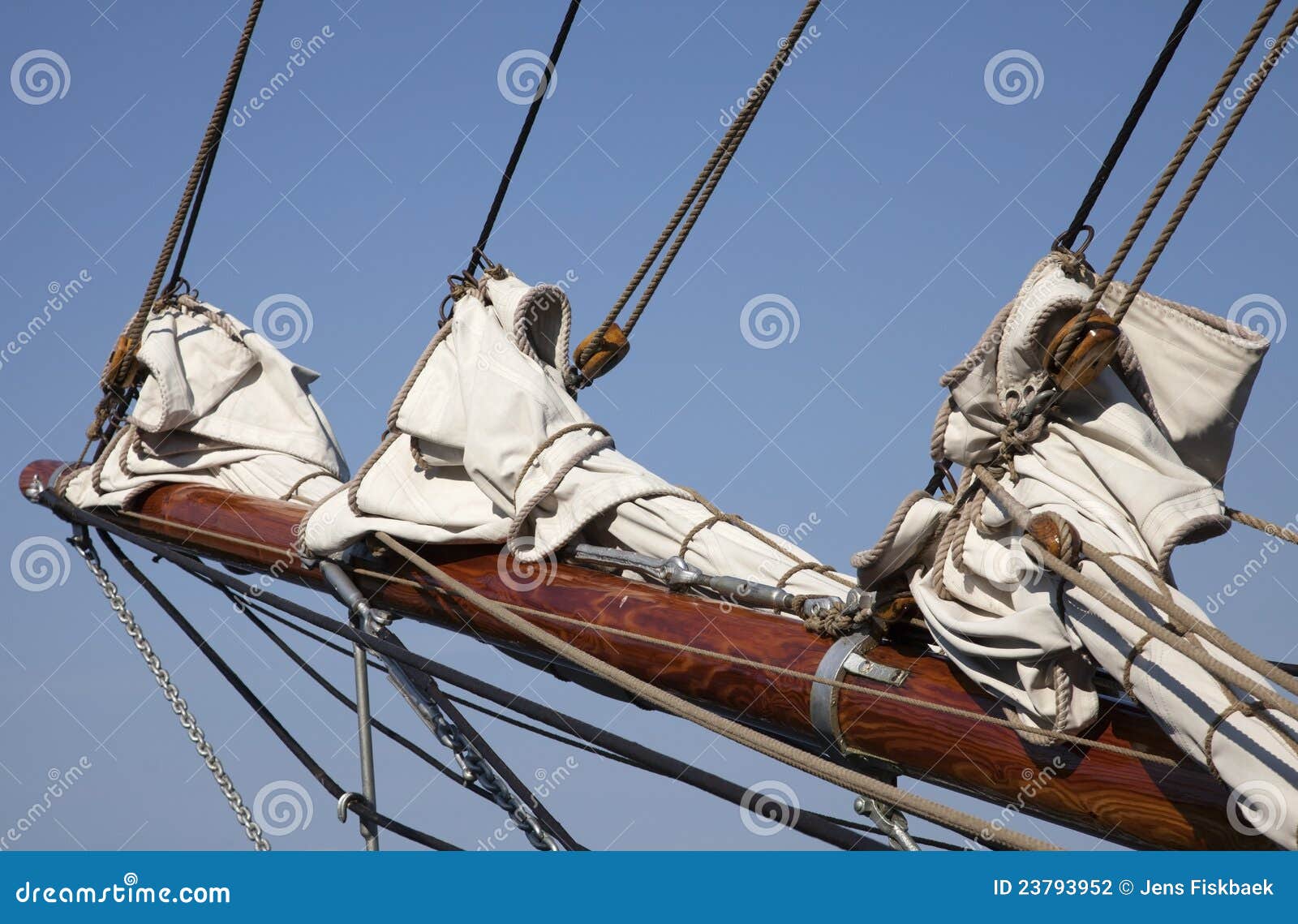 Foresail on an Old Sailing Ship Stock Photo - Image of wooden, sail ...