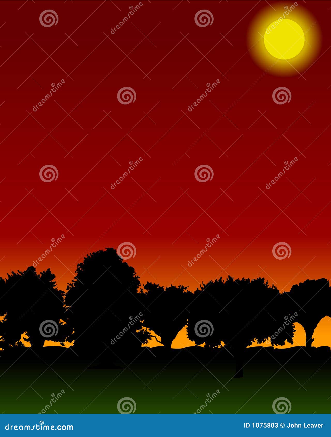 Forest stock vector. Illustration of sunset, forest, shadows - 1075803