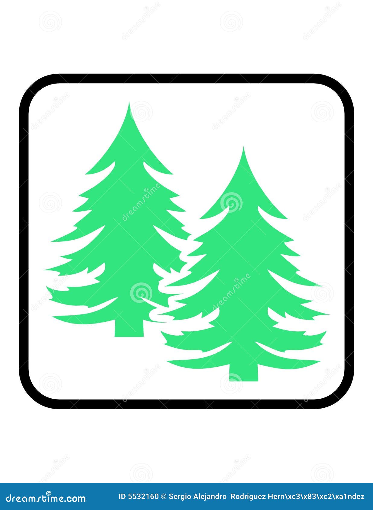 Forest stock vector. Illustration of sign, pine, vegetation - 5532160