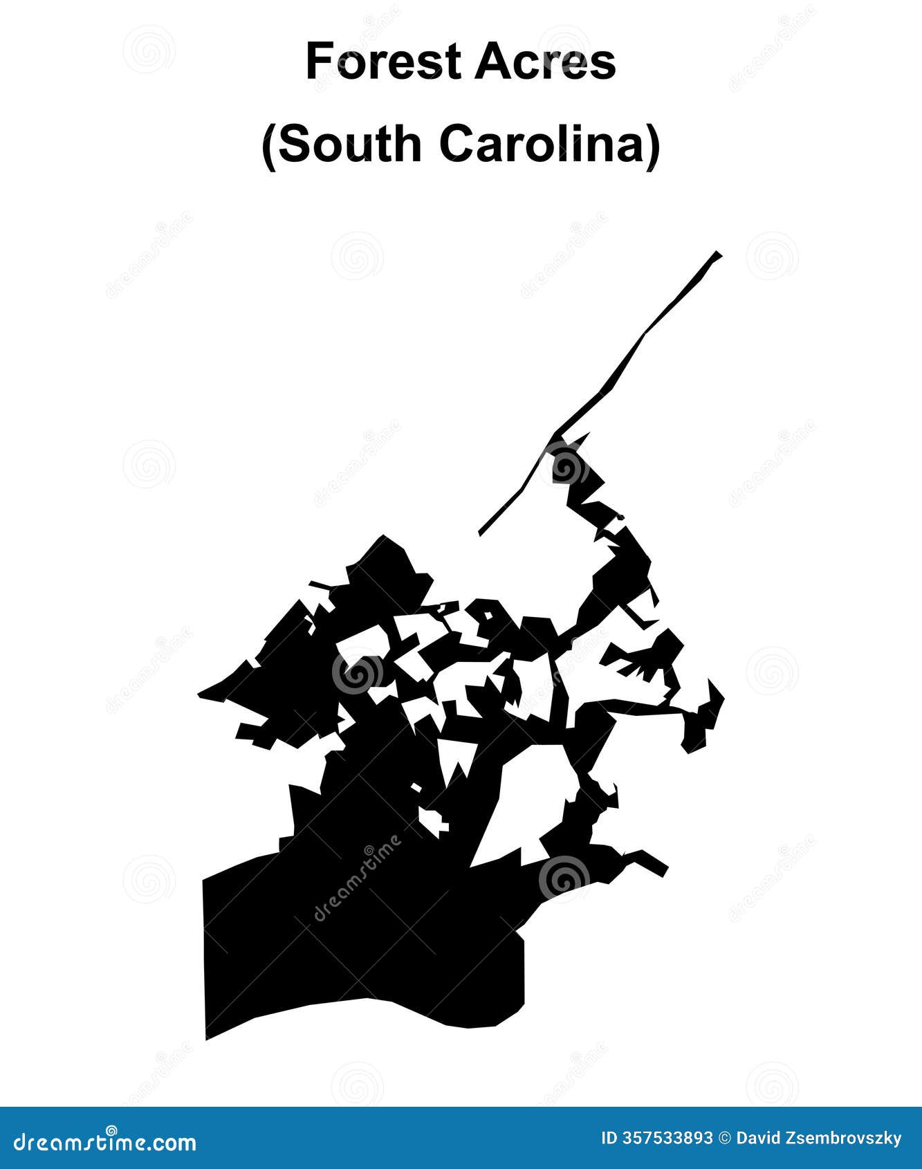 Forest Acres outline map stock illustration. Illustration of shape ...