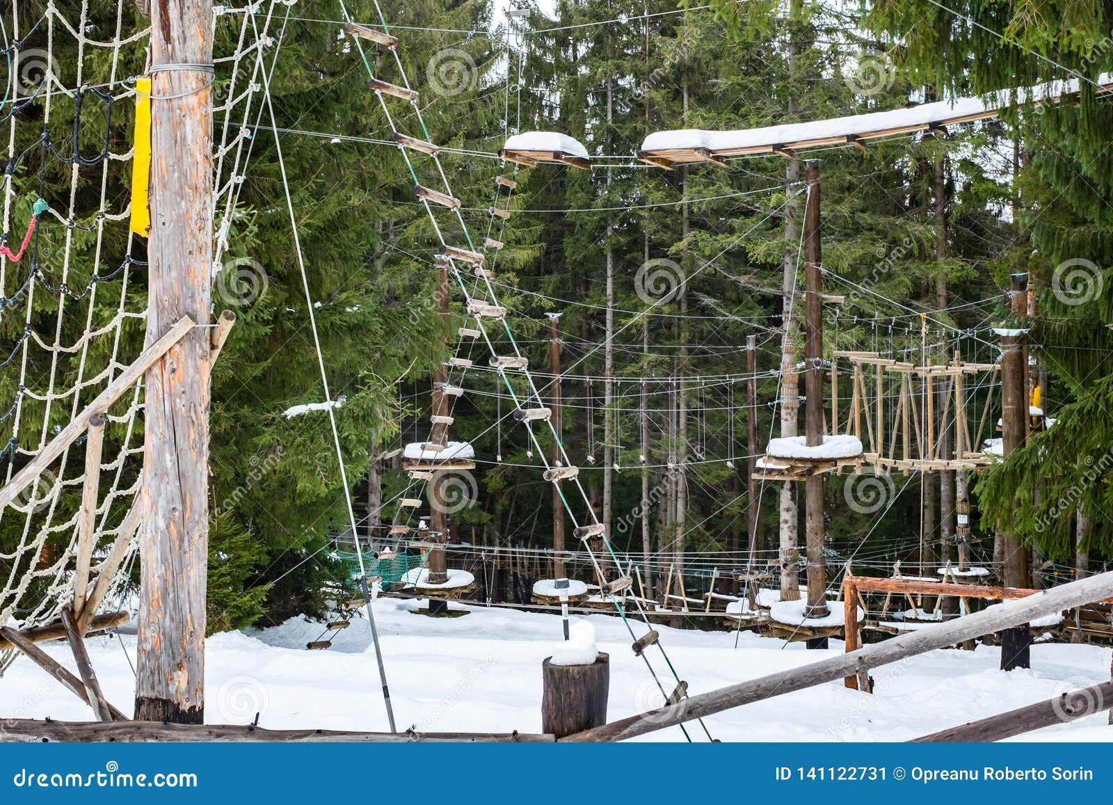 Forest adventure park stock image. Image of recreational - 141122731