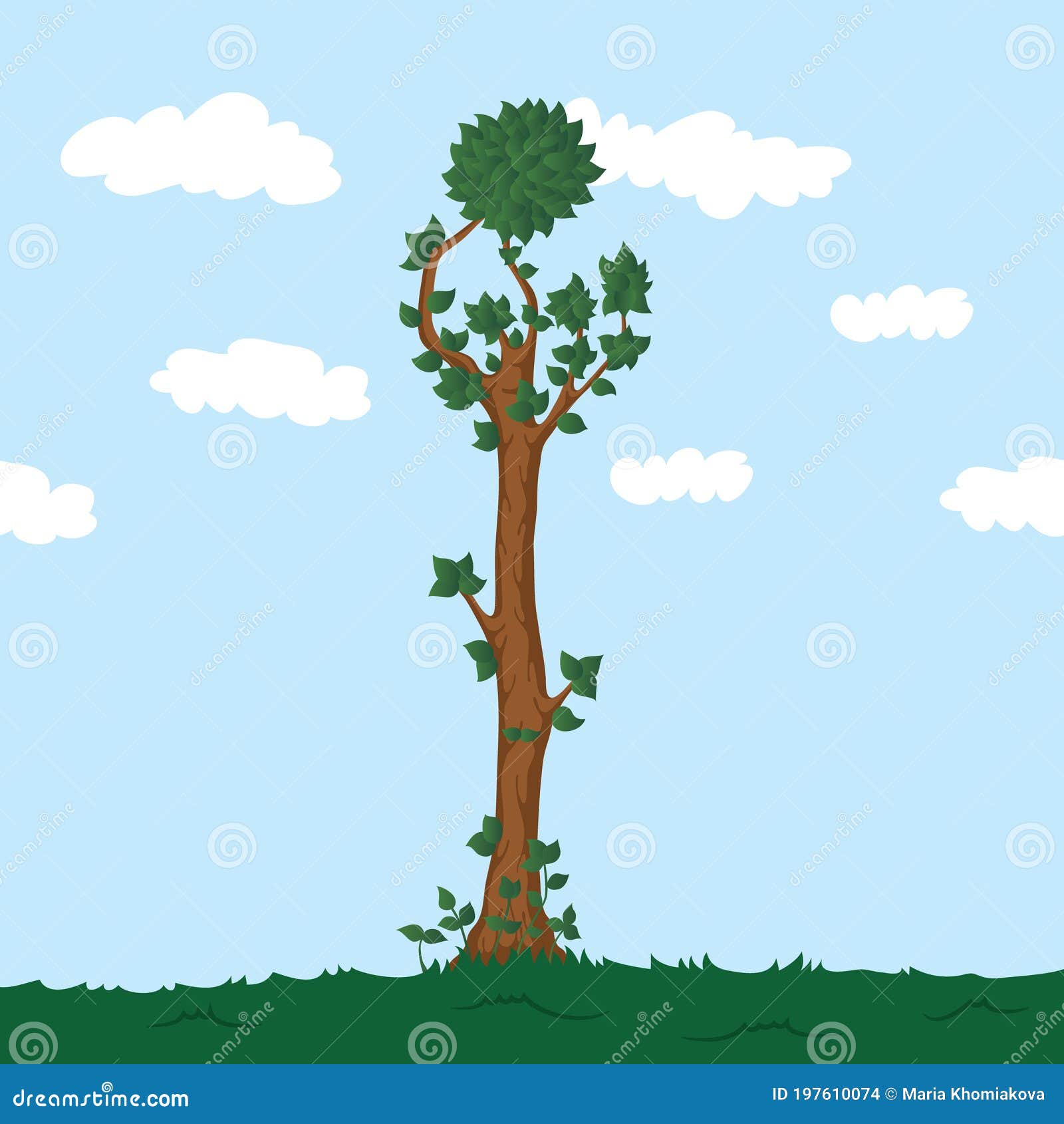 Forest Alphabet. Illustration the Letter I from a Tree Stock ...