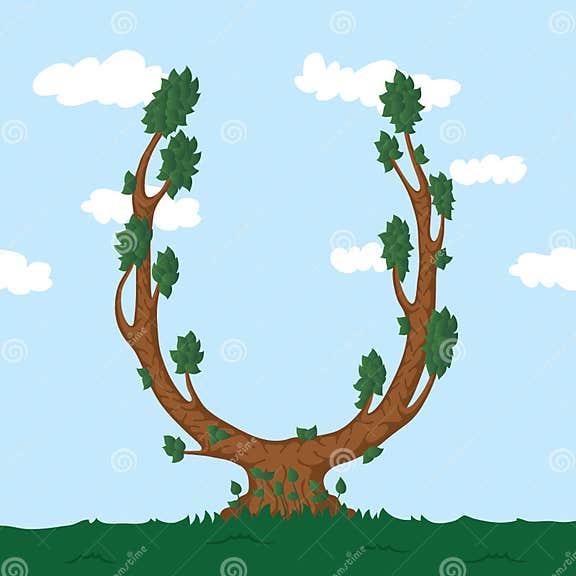 Forest Alphabet. Illustration the Letter U from a Tree Stock ...