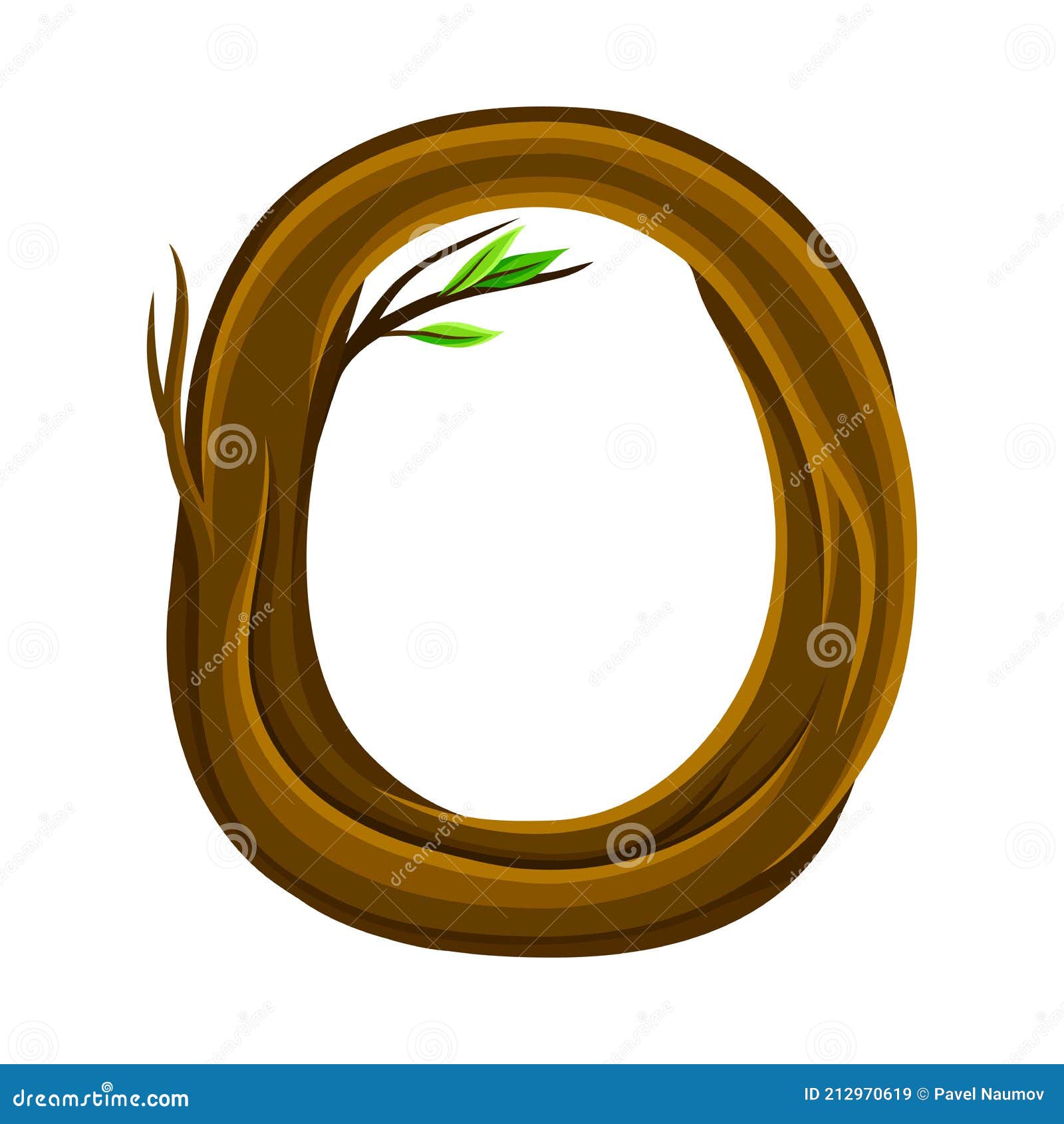 Forest Alphabet Letter Arranged from Tree Trunk and Branches Vector ...