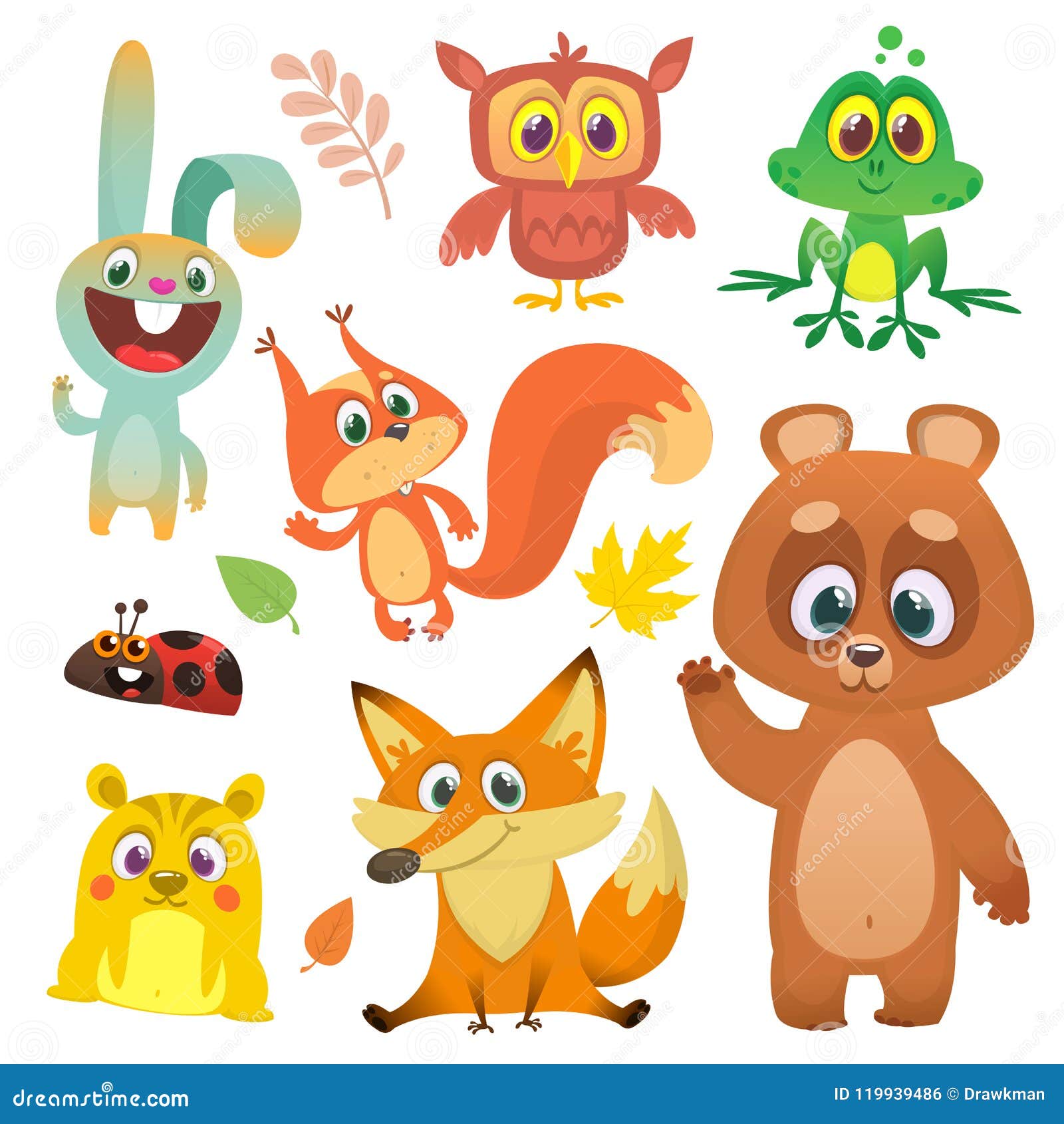 Forest Animals Set Cartoon. Vector Illustration. Big Set of Cartoon ... Forest Animals Set Cartoon. Vector Illustration. Big Set of Cartoon ...