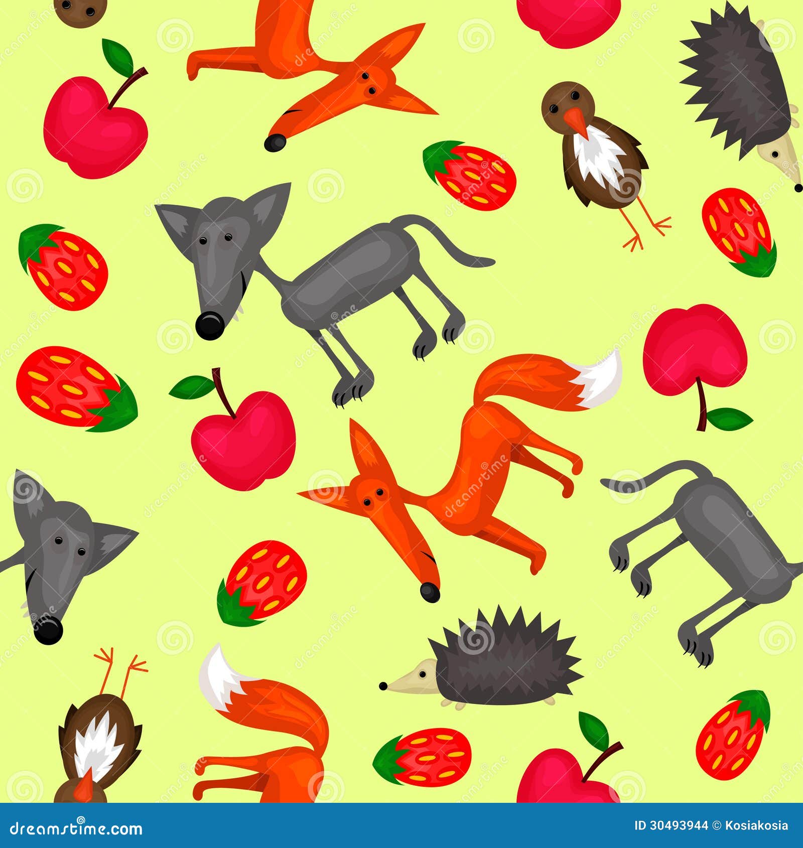 Forest Animals Texture Stock Photo | CartoonDealer.com #30493944