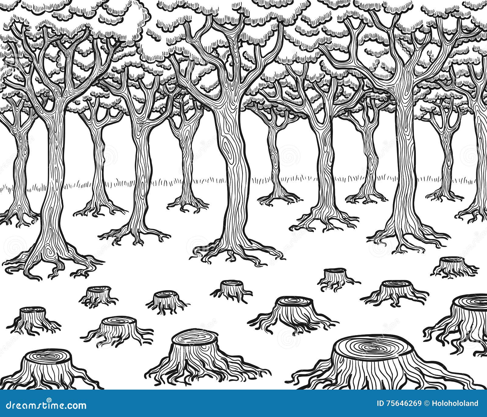 Forest background stock vector. Illustration of view - 75646269