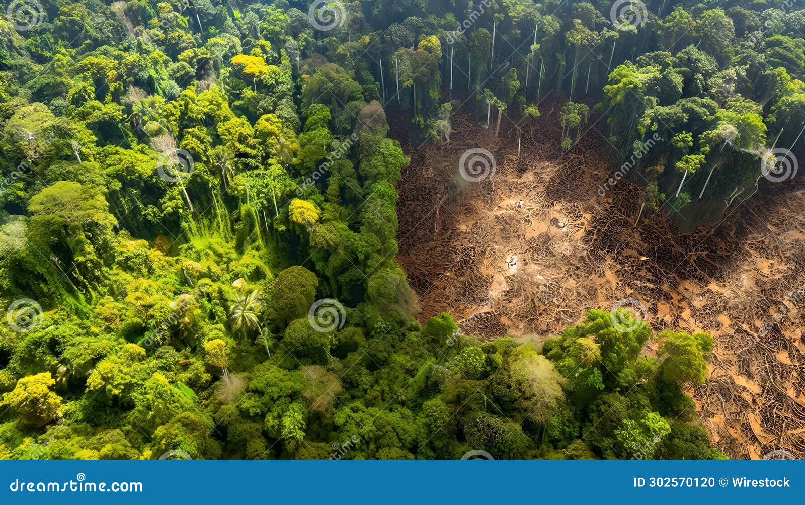 A forest being cut down stock photo. Image of nature - 302570120
