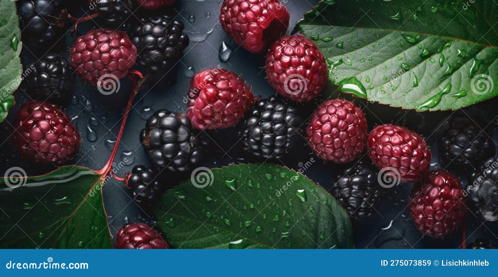 Forest Berries on a Counter in the Supermarket. Banner Created with Ai ...