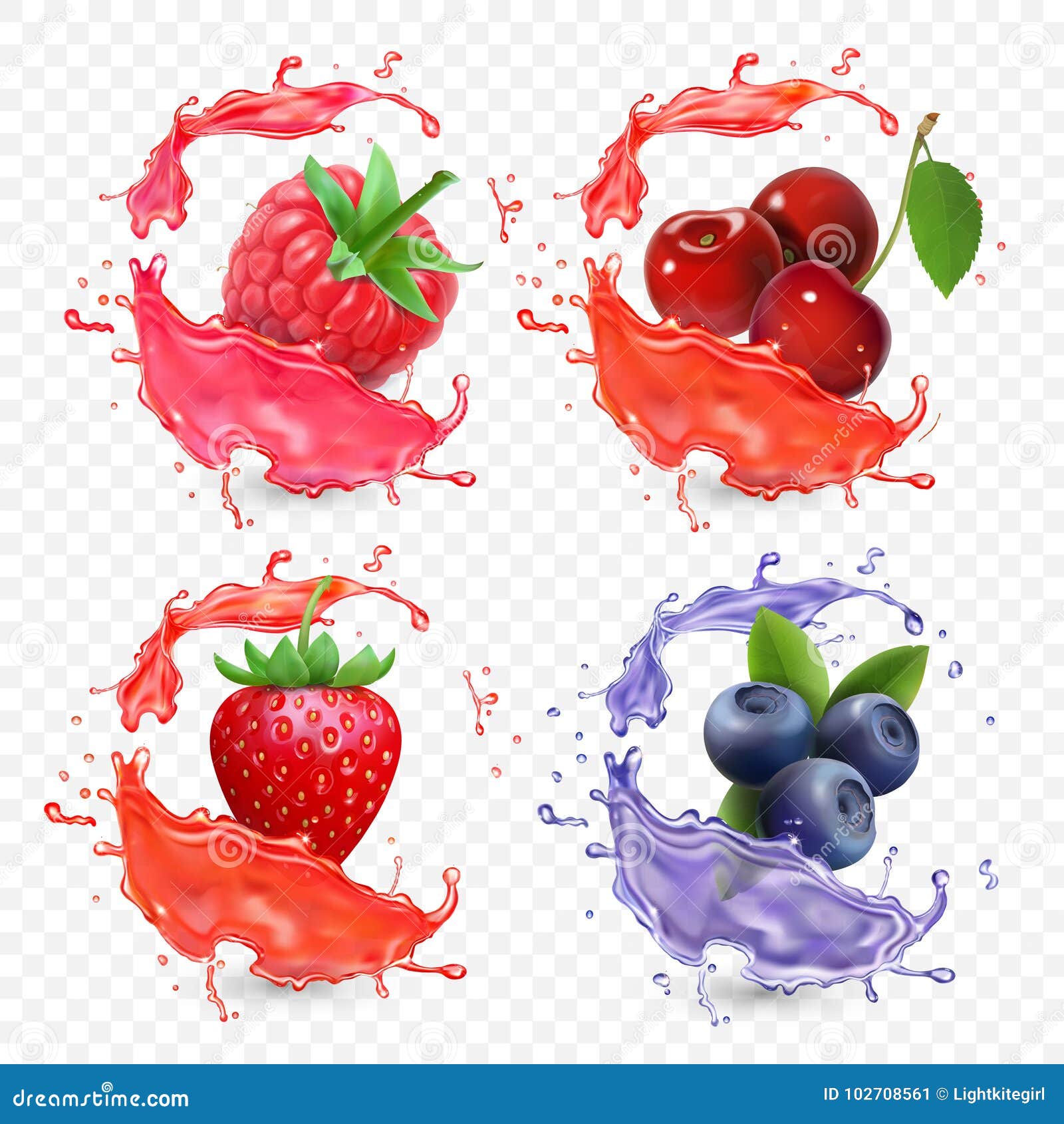Forest Berries Juice Splash Blueberry, Strawberry, Raspberry and Cherry ...
