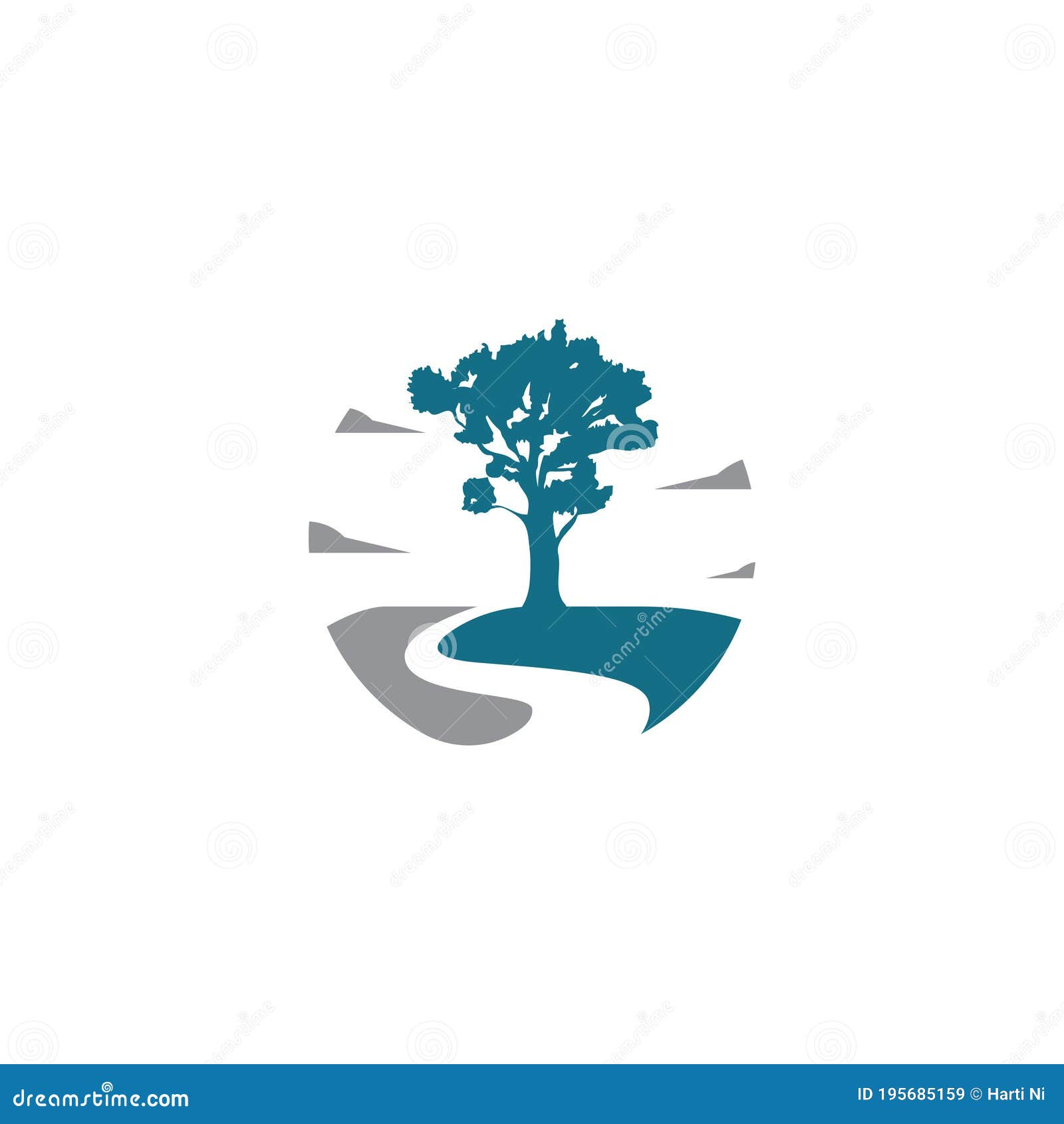 Forest Big Oak Tree Nature Adventure Circle Way Logo Stock Vector ...
