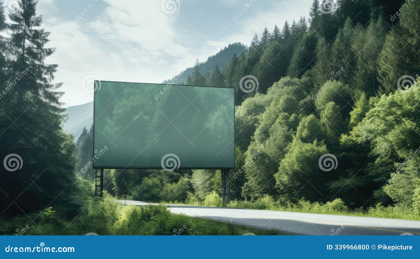 Forest Billboard with Trees Stock Photo - Image of lush, design: 339966800
