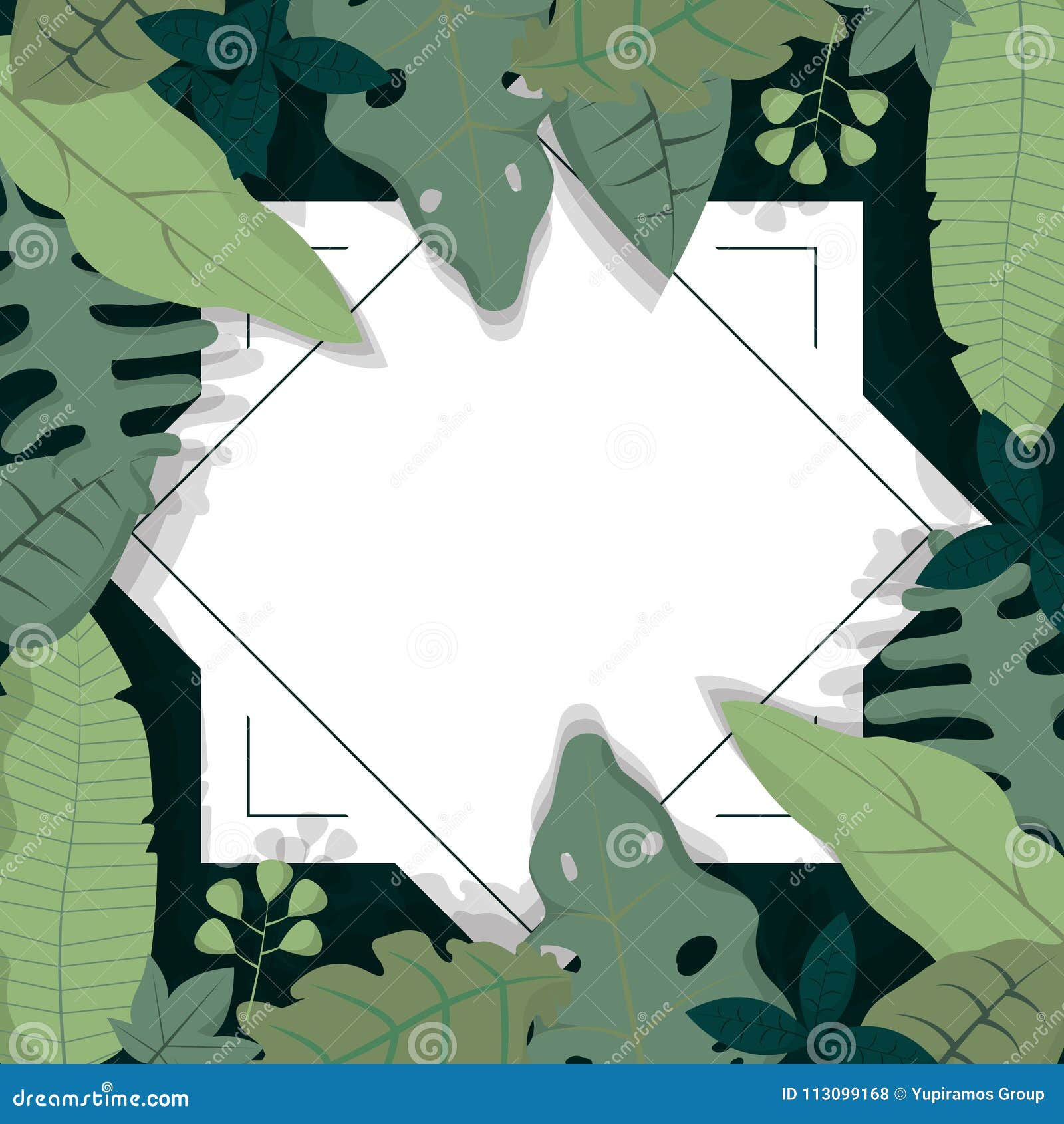 Forest blank frame stock vector. Illustration of garden - 113099168