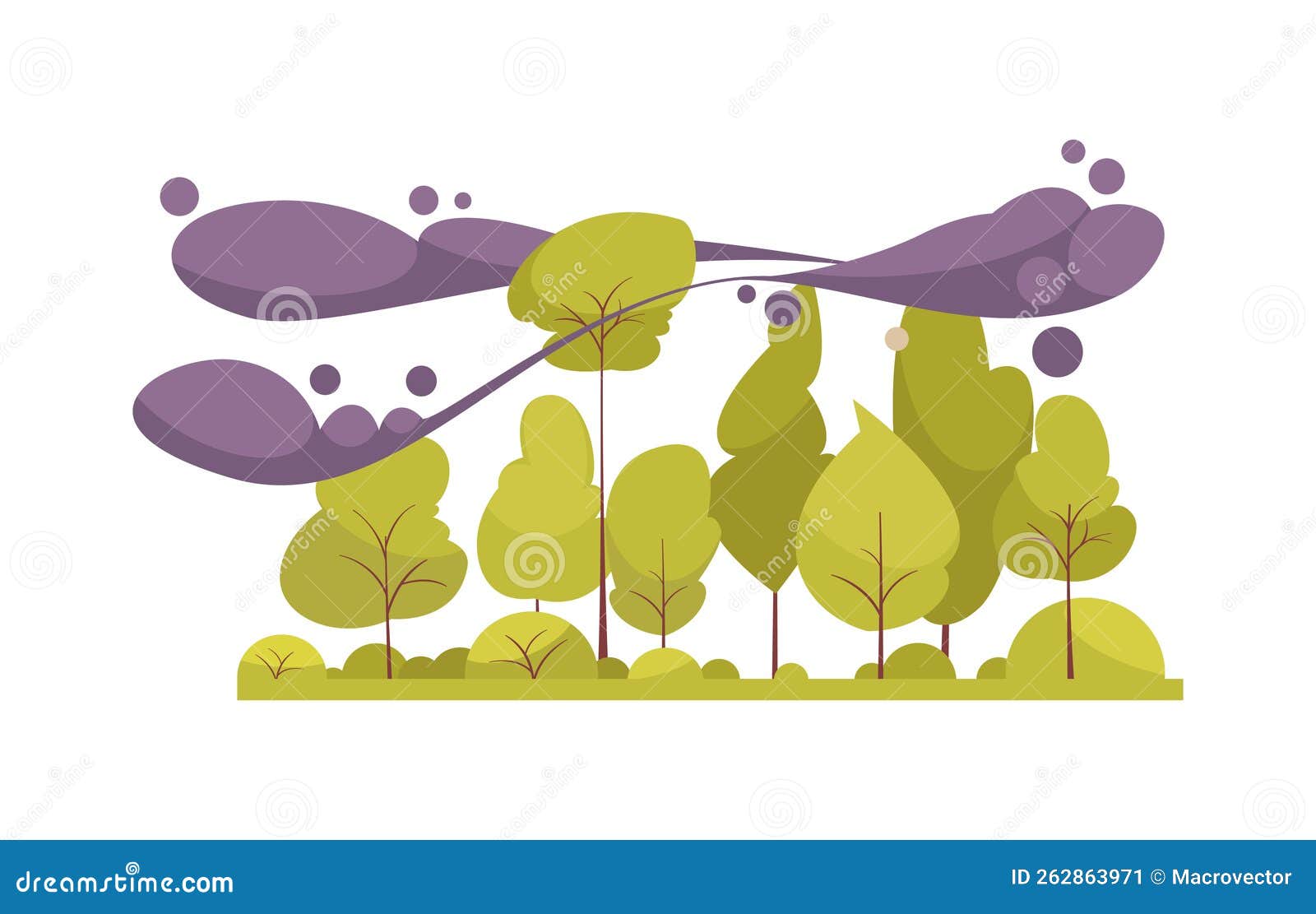 Forest Blowing Pollution Composition Stock Vector - Illustration of ...