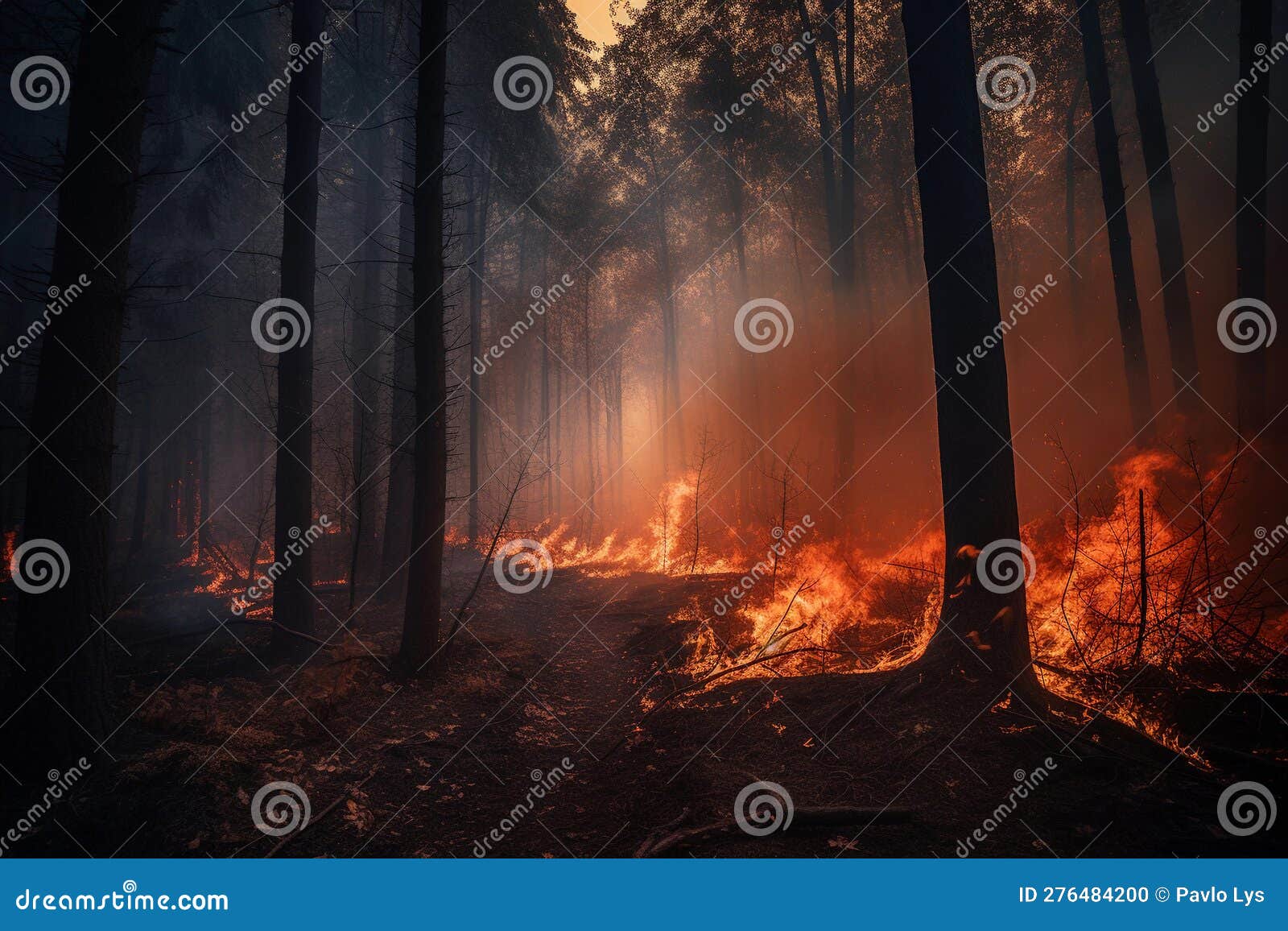 The Forest is Burning. Fire in the Forest Stock Illustration ...