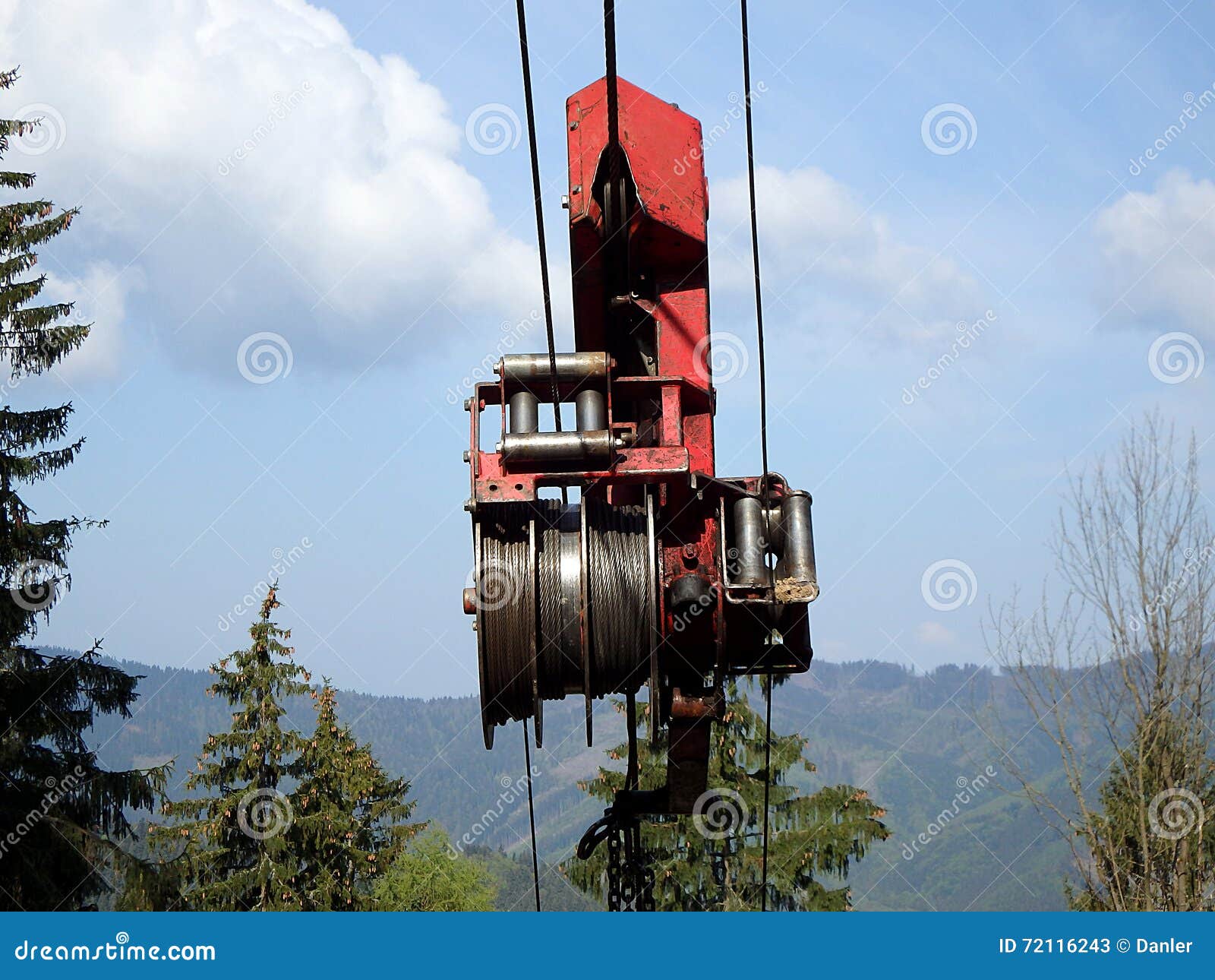 Forest cableways stock image. Image of trees, communication - 72116243