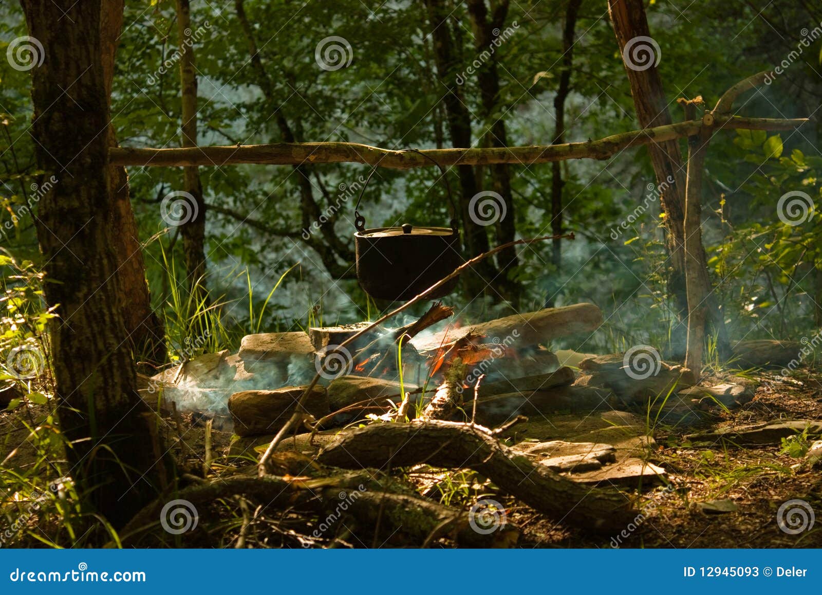 Forest Camp stock image. Image of activity, nature, burning - 12945093