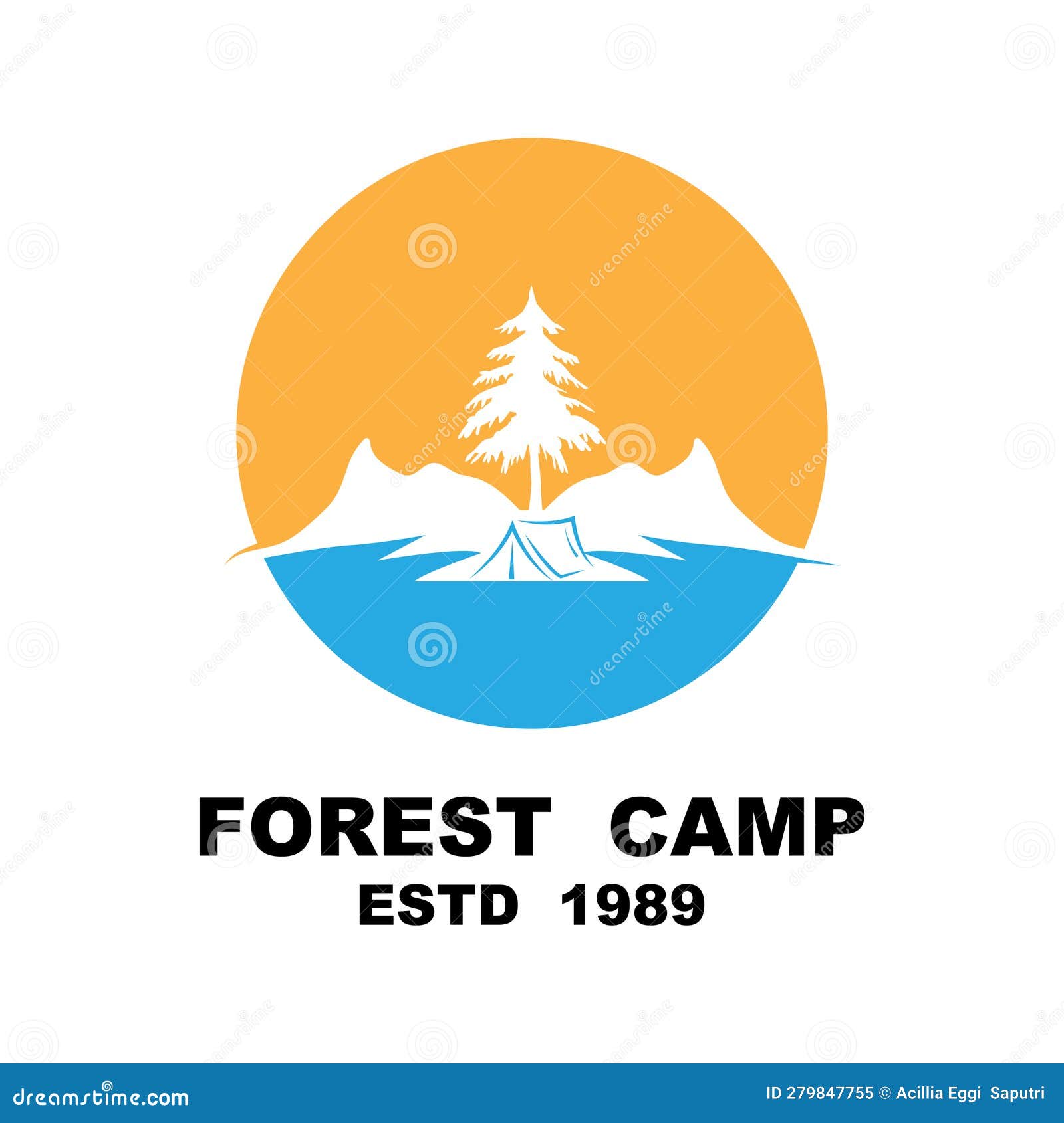 Forest Camp Logo Vector Design Stock Vector - Illustration of summer ...
