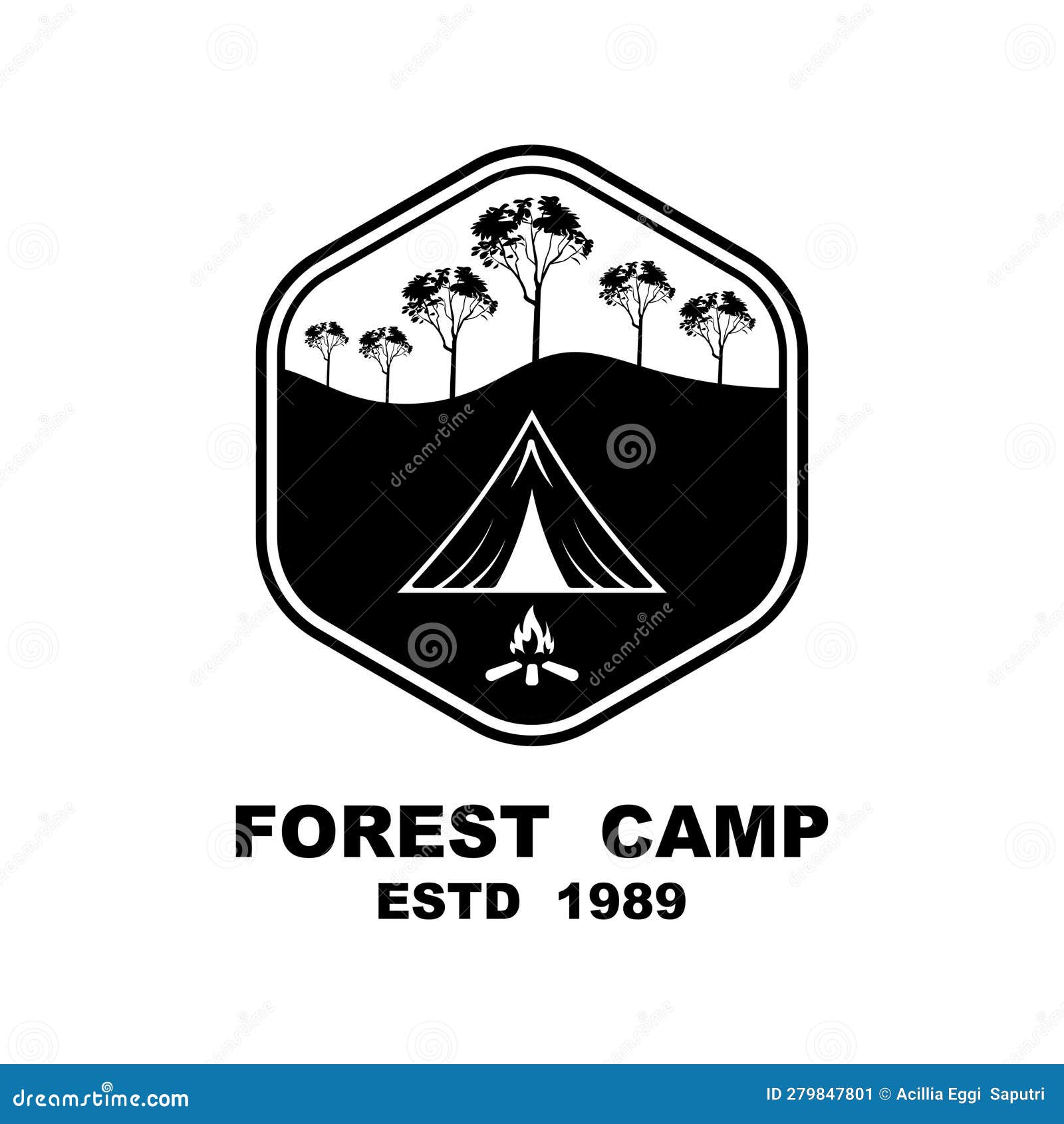 Forest Camp Logo Vector Design Stock Vector - Illustration of badge ...