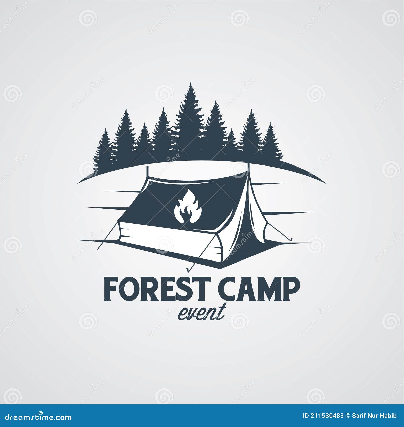 Forest Camp Logo Design Template Stock Vector - Illustration of ...