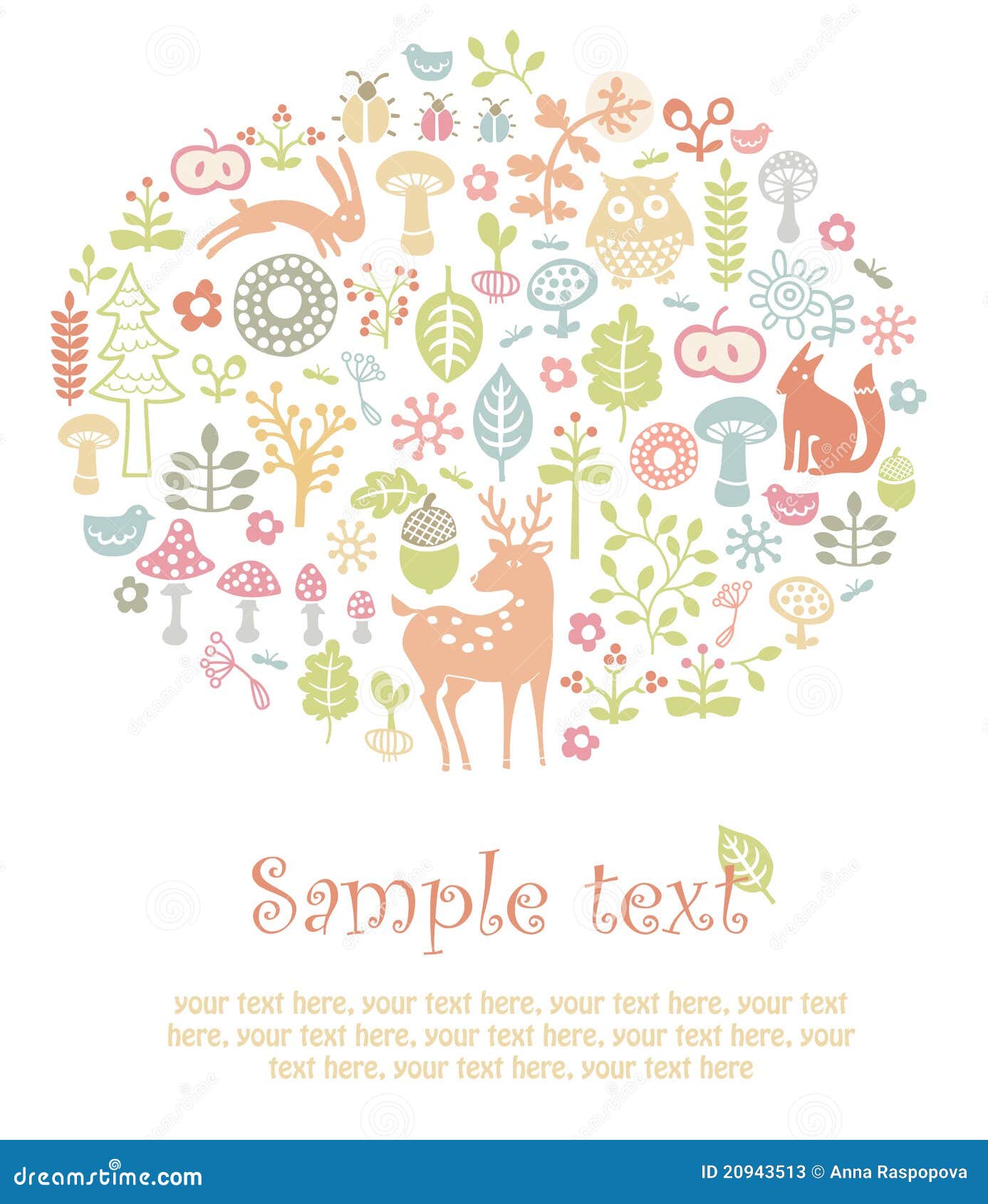 Forest card stock vector. Illustration of beauty, card - 20943513