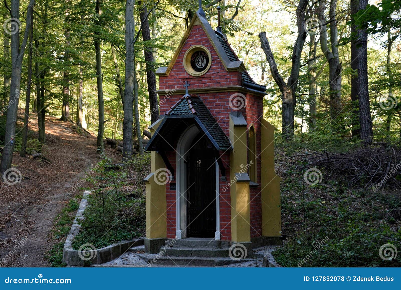 Forest chapel stock photo. Image of forest, church, wood - 127832078