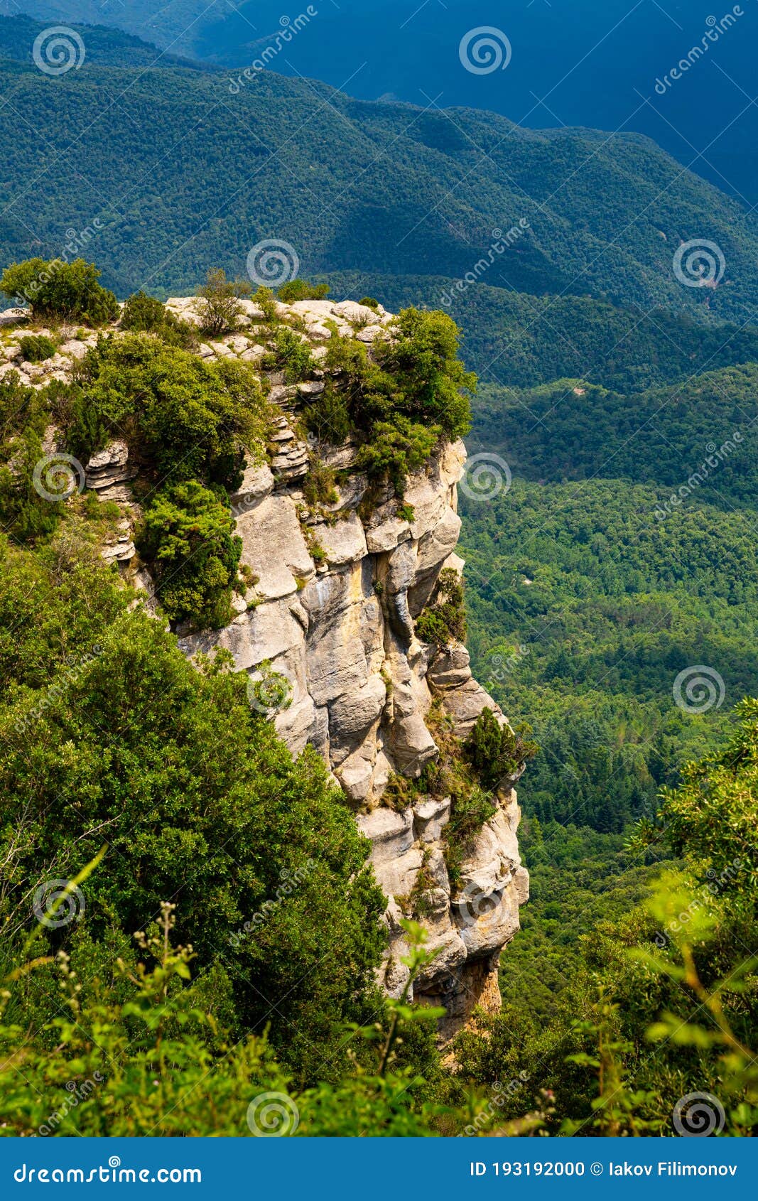 Forest Cliffs in the City Tavertet Area. Central Catalonia Stock Photo ...