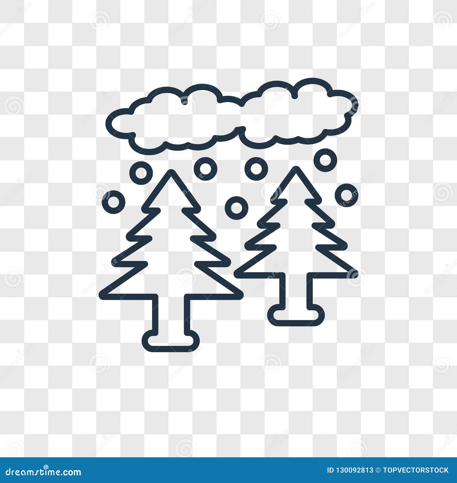 Forest Concept Vector Linear Icon Isolated on Transparent Background ...