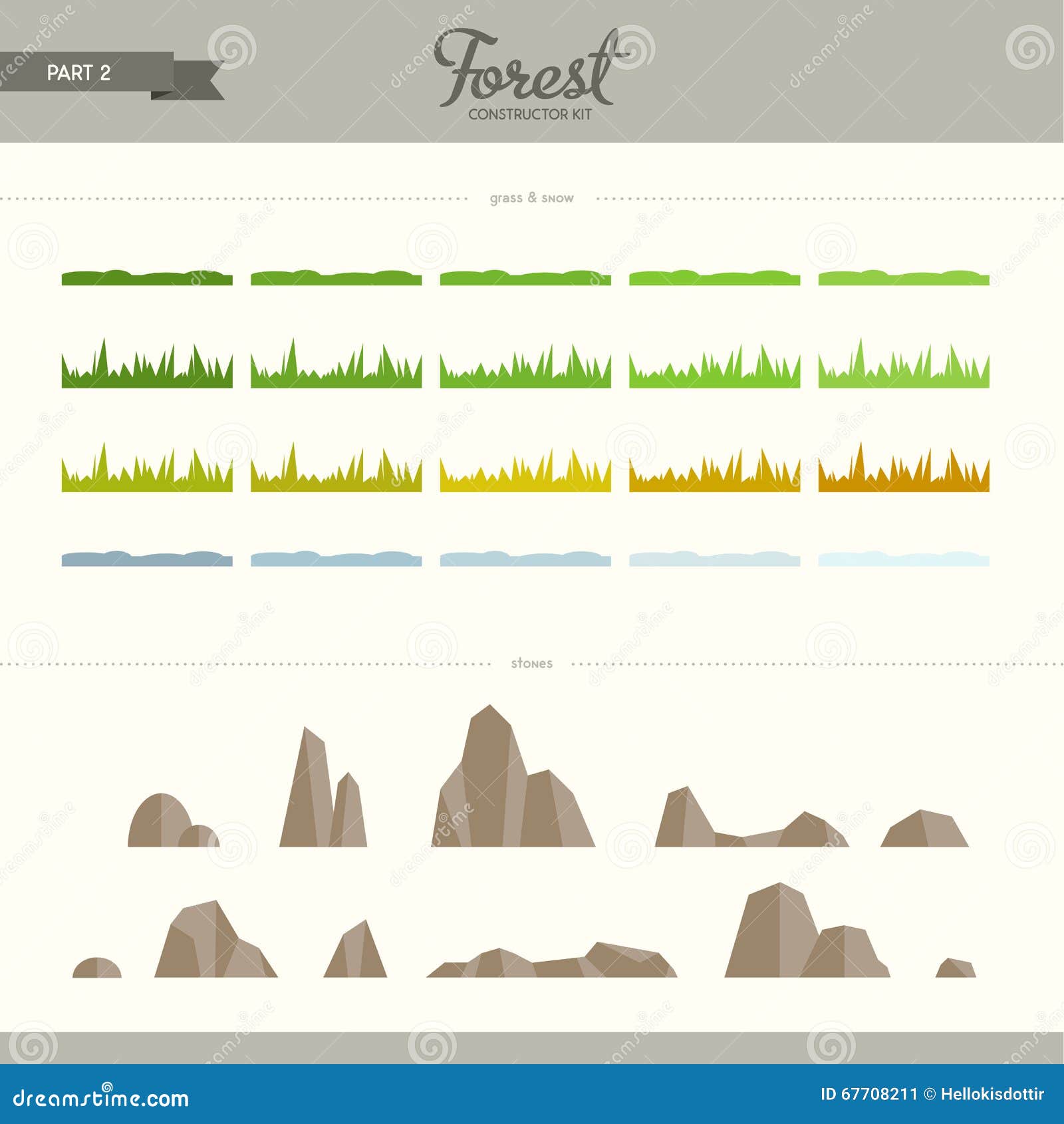 Forest Constructor Kit - Part 2 Stock Vector - Illustration of design ...